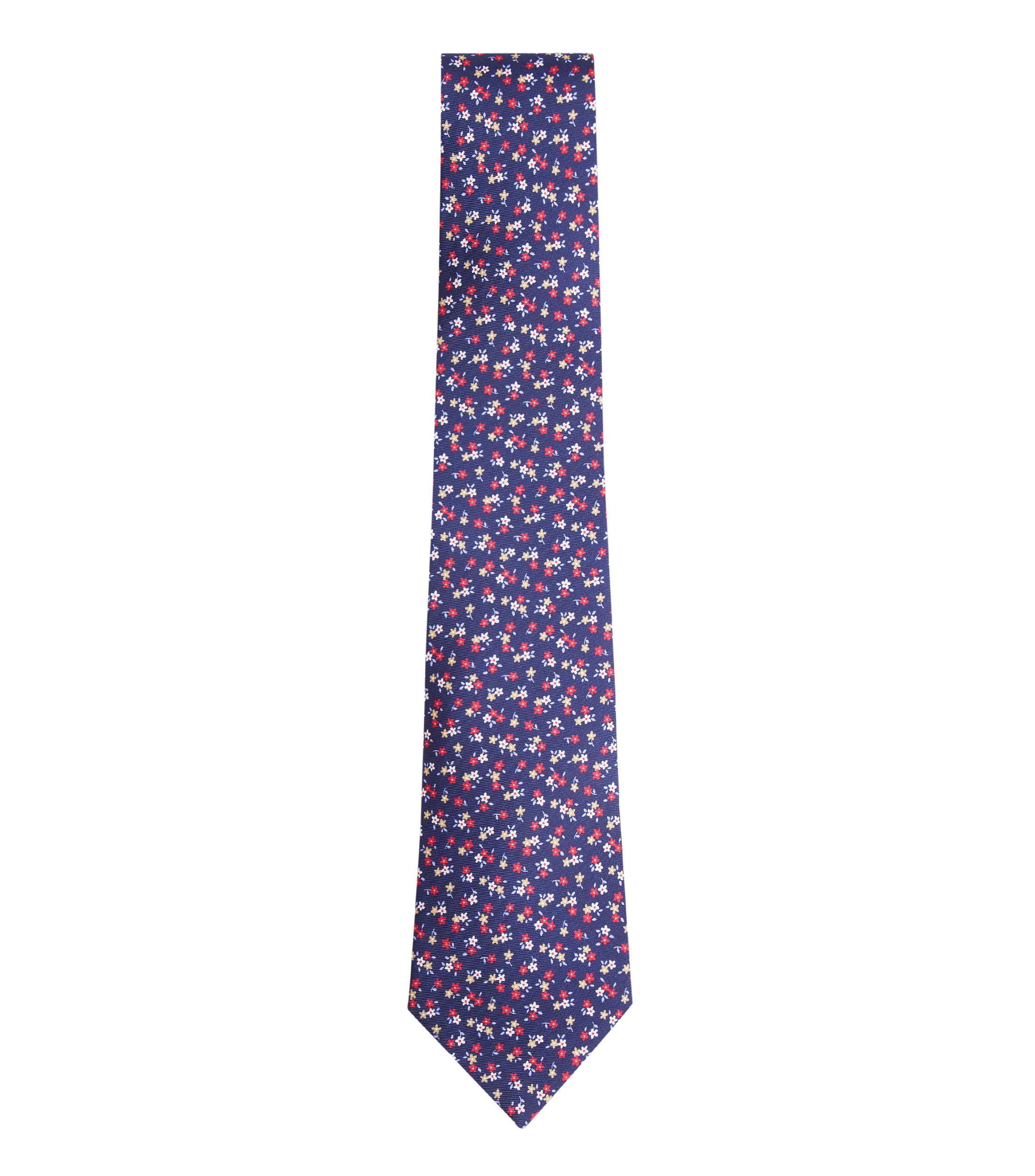 Boggi Corbata ancha de seda azul con flores multicolor - El Palacio de ...