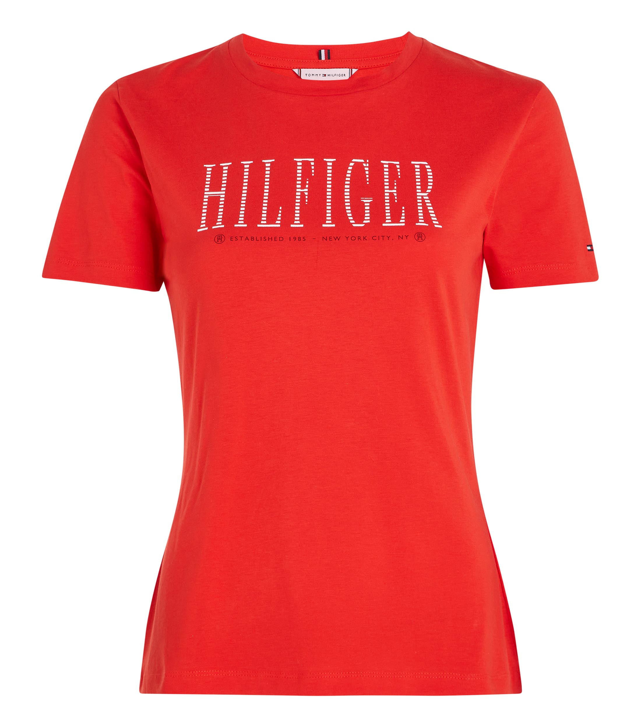 Tommy Hilfiger Playera Rojo Cuello Redondo Manga Corta Mujer - El ...