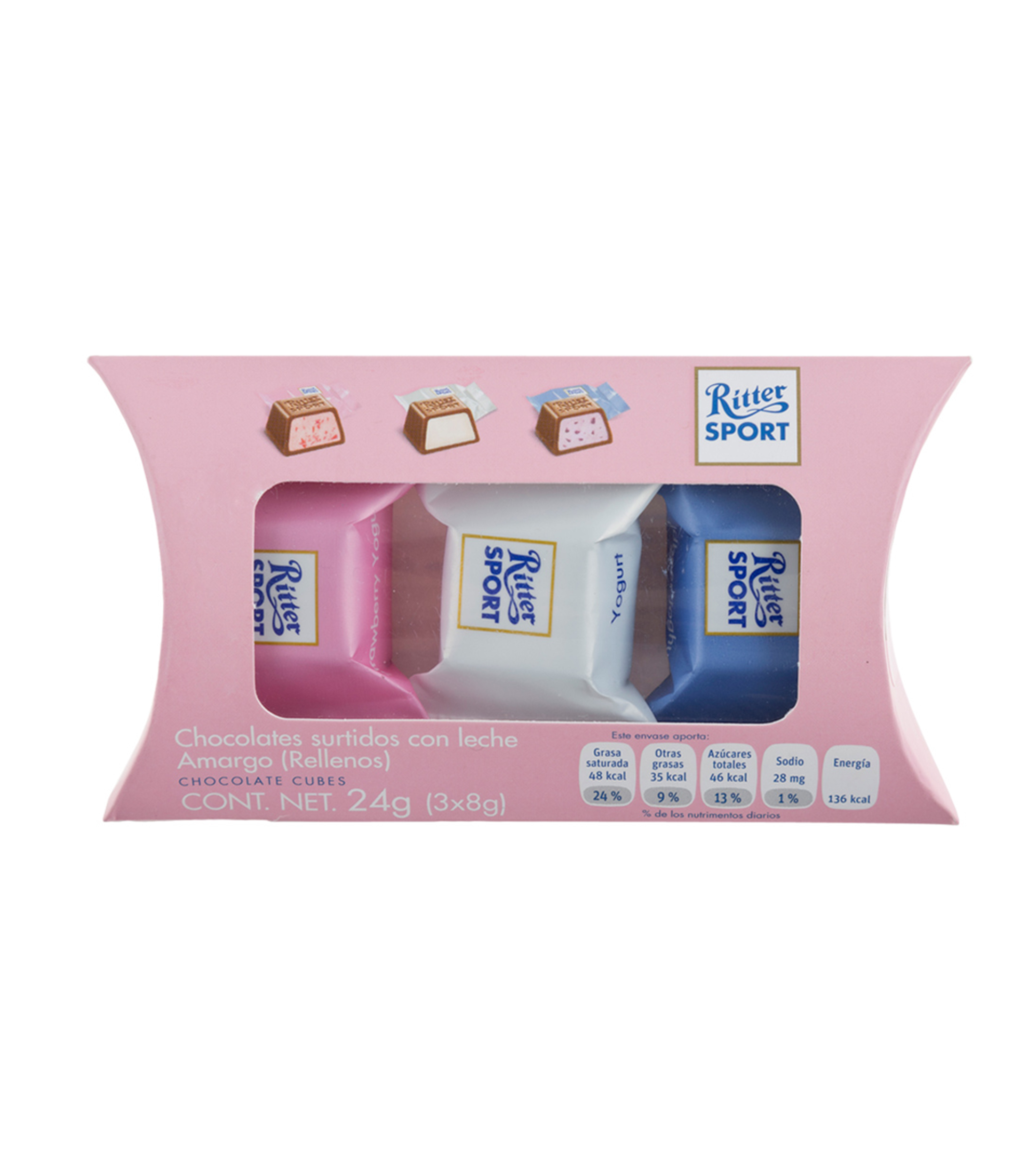 Ritter Chocolates Surtidos con Leche Amargo 3 Piezas, 24 g - El Palacio ...