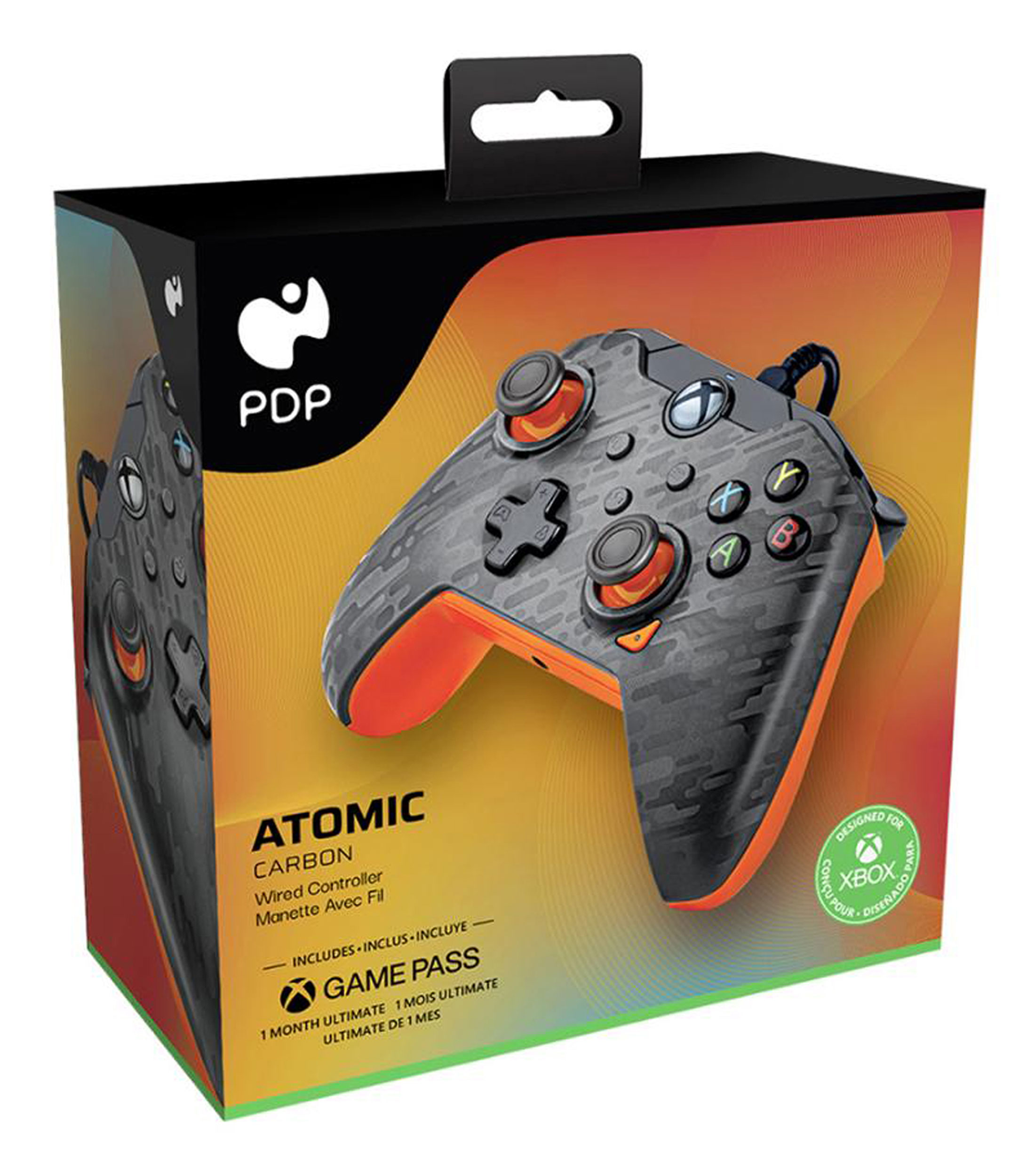 PDP Control Alámbrico Neon Carbon Xbox, PC Gris y Naranja - El Palacio ...