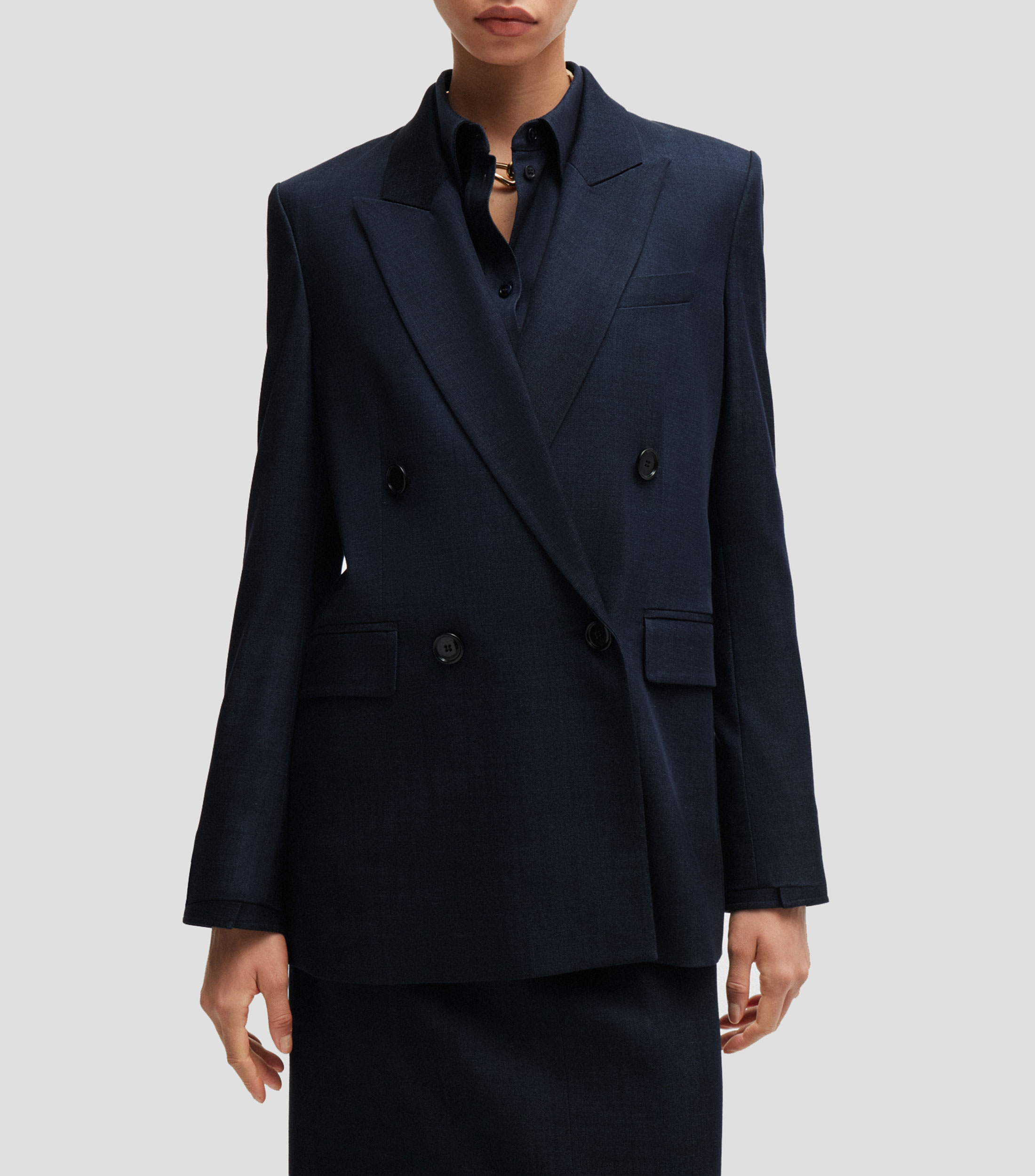 Boss Saco largo regular fit de sarga con efecto denim Mujer - El ...
