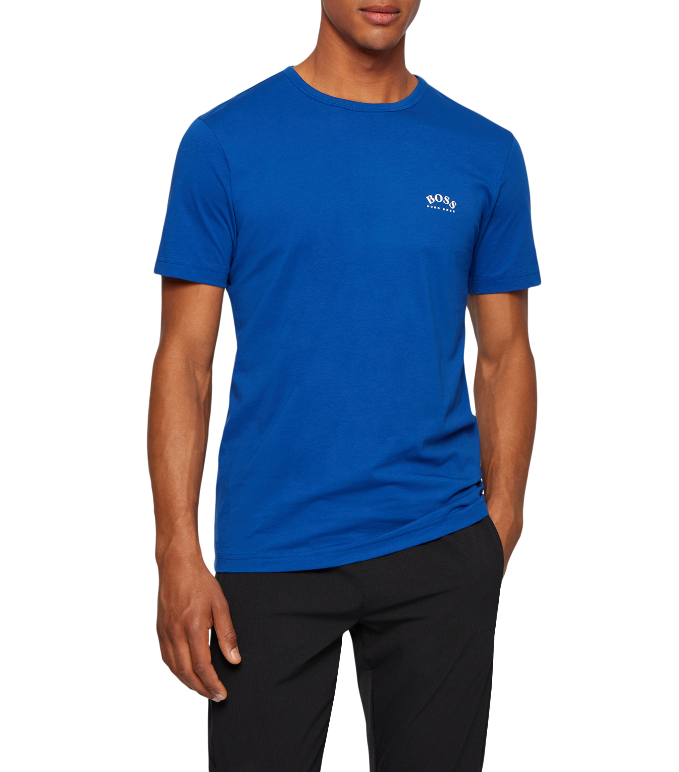 Hugo Boss Playera BOSS de punto de algodón con logo curvado Hombre - El ...