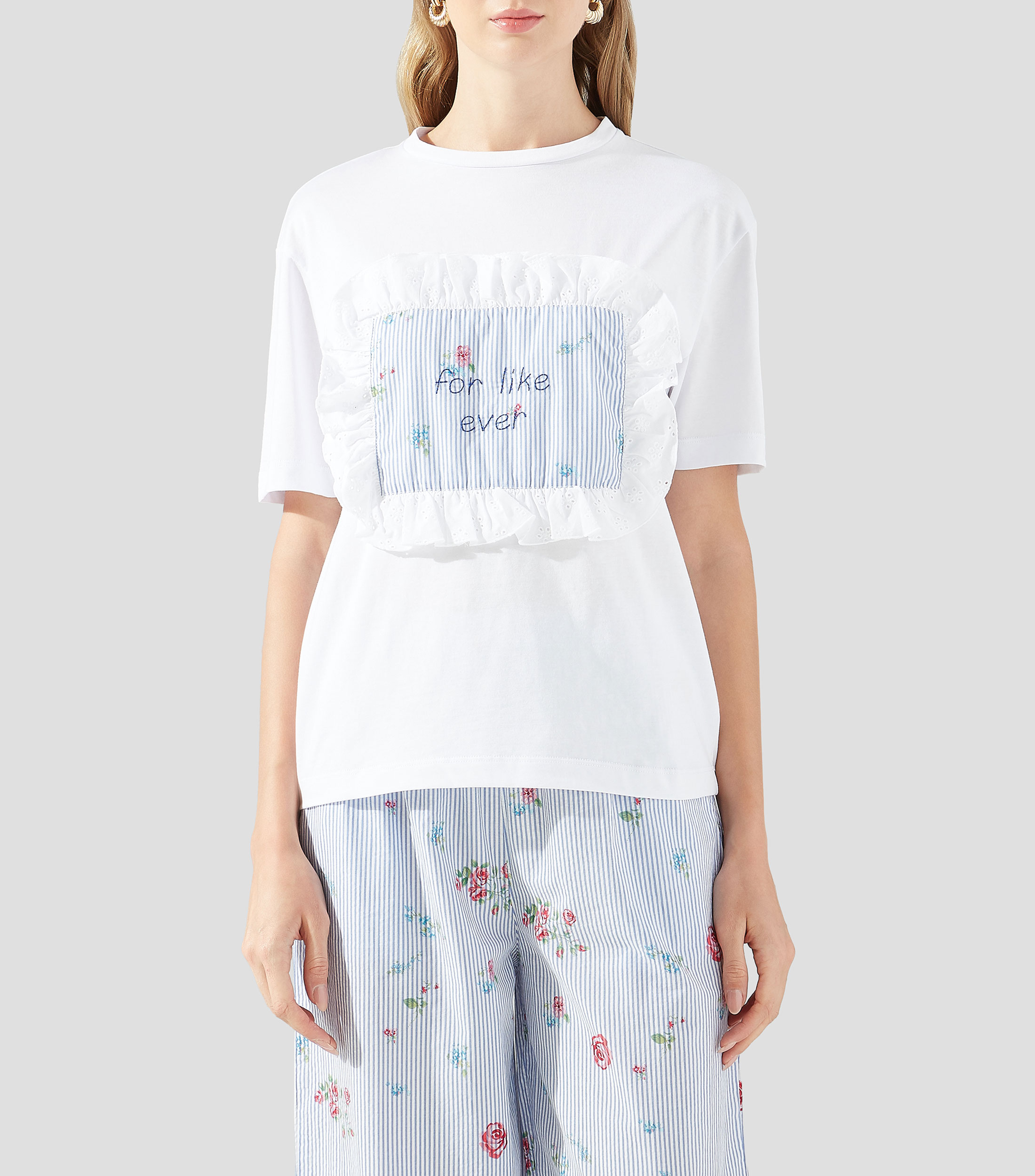 Joshua Sanders Playera cuello redondo manga corta con parche Mujer - El ...