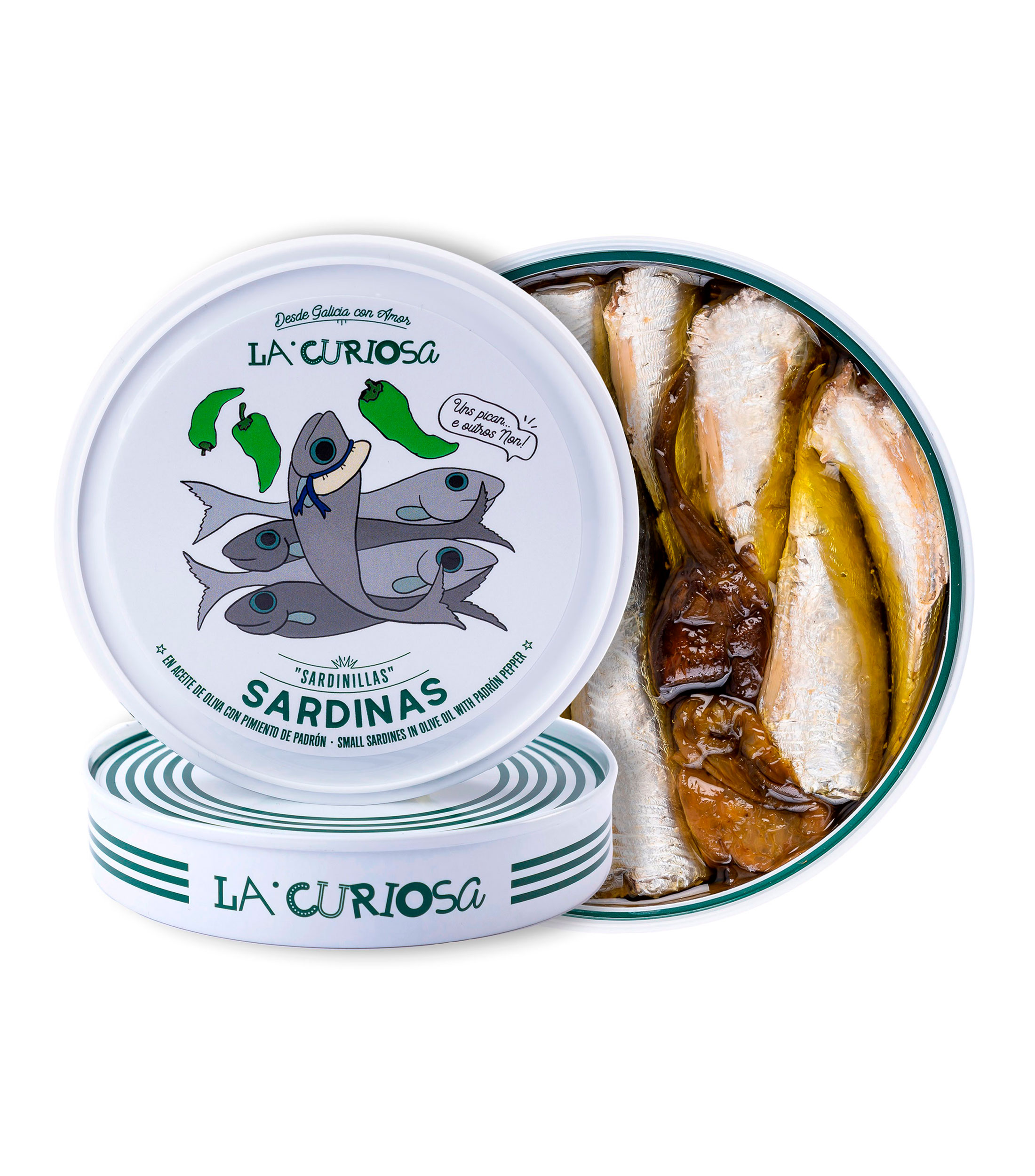La Curiosa Sardinas en aceite de oliva con pimiento, 115 gr - El ...