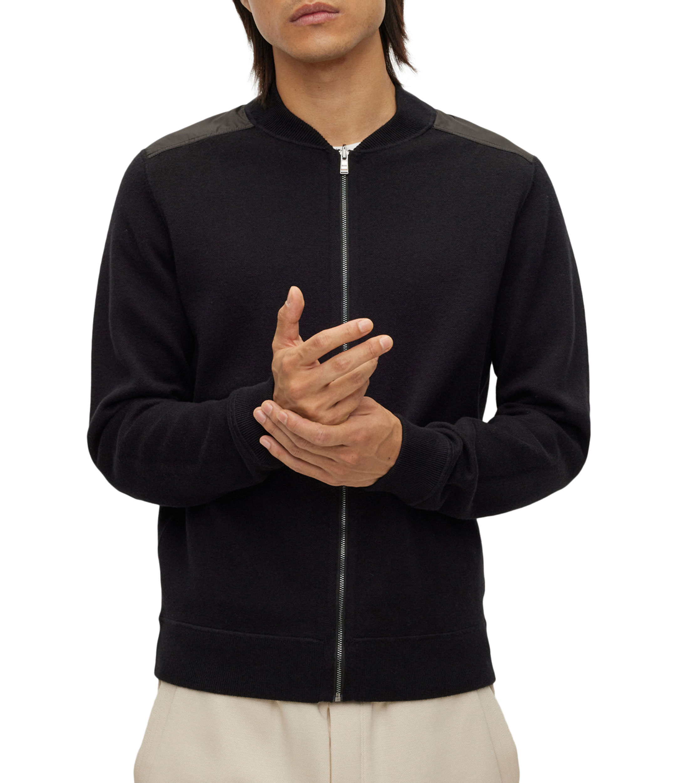 Boss Suéter Boss reversible con cremallera y apliques acolchados Hombre ...