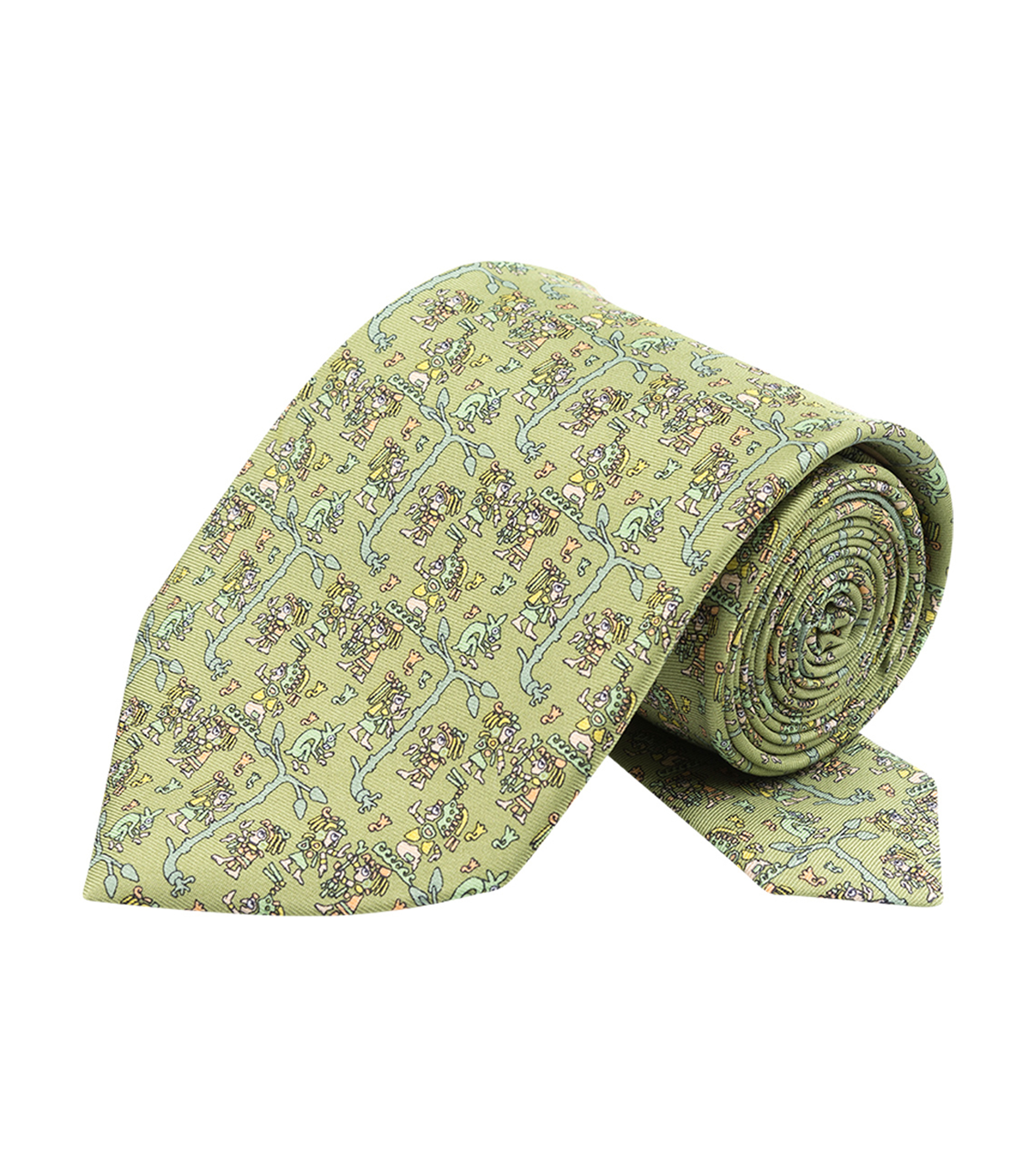 Pineda Covalin Corbata ancha de seda verde con códice nuttall - El ...