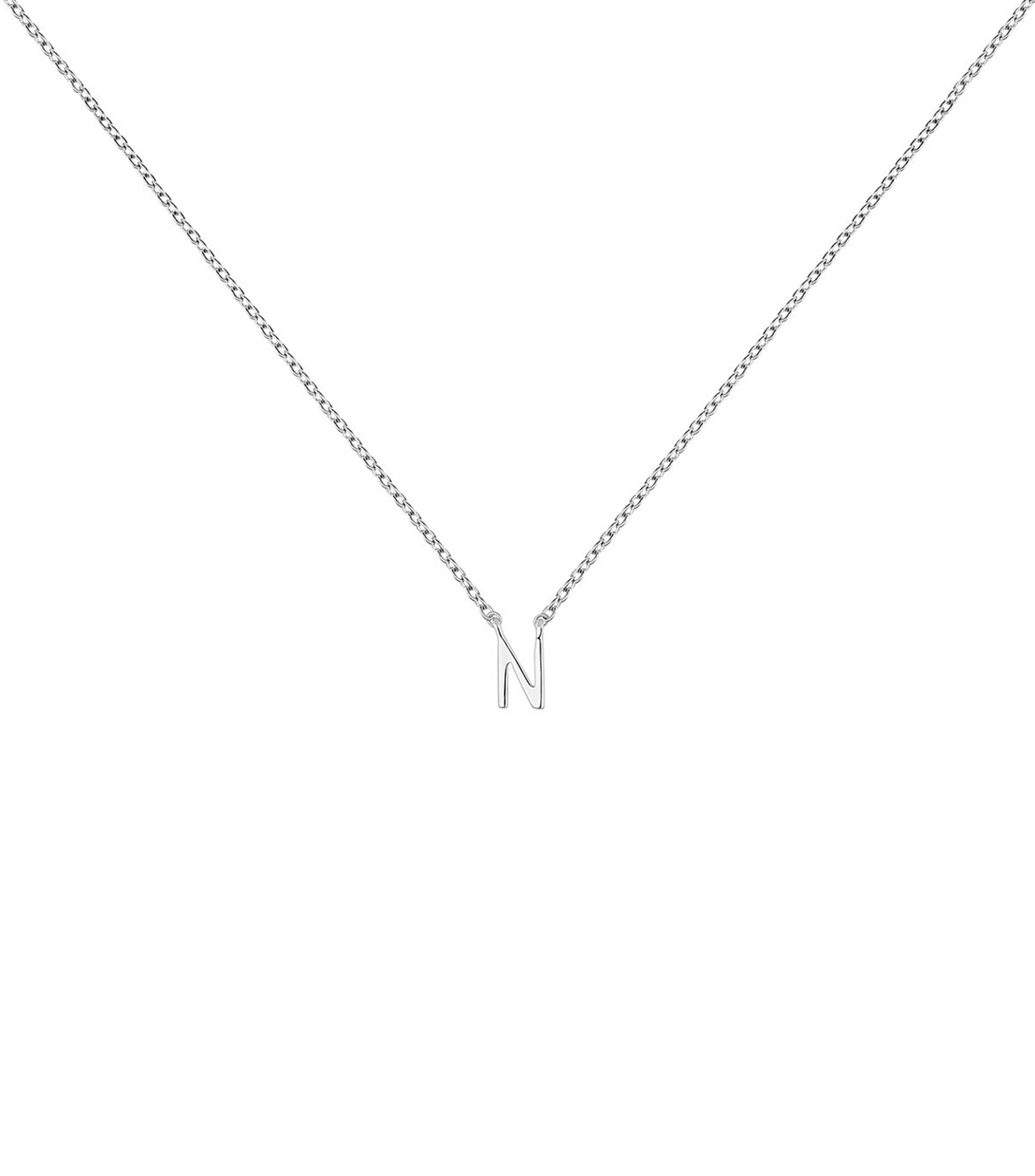 Aristocrazy Collar en oro blanco de 9 Kts Alpeh Inicial "N" Mujer - El ...