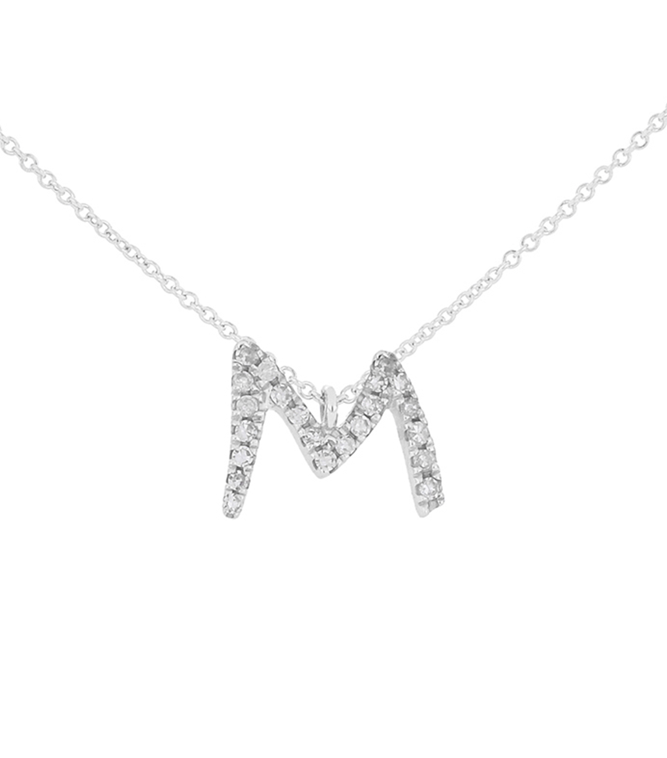 Valoro Dije Letra "M" en Oro Blanco de 14 kilates Iniciales con ...