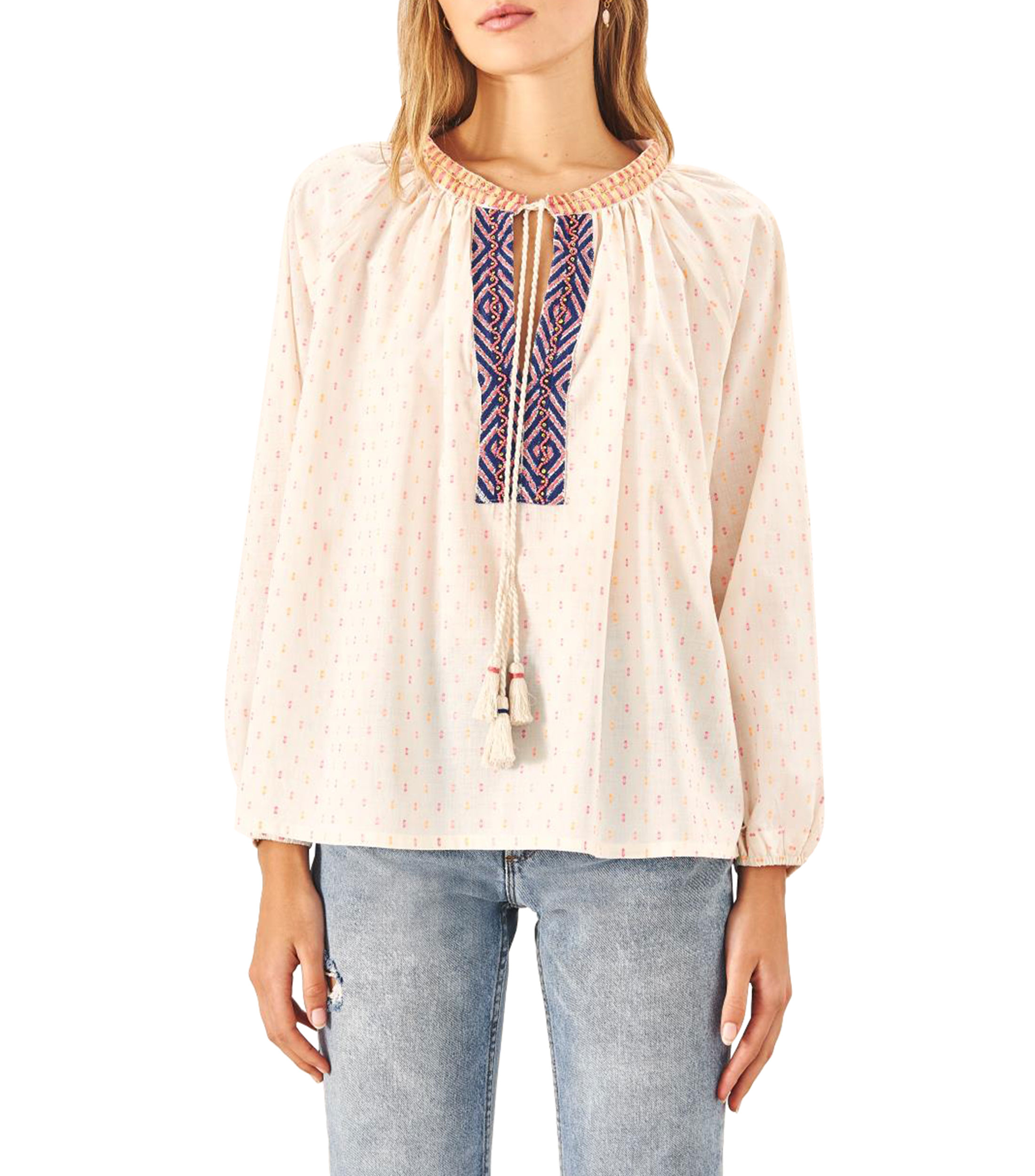 Rapsodia: Blusa de cuello redondo y manga larga Mujer | El Palacio de ...