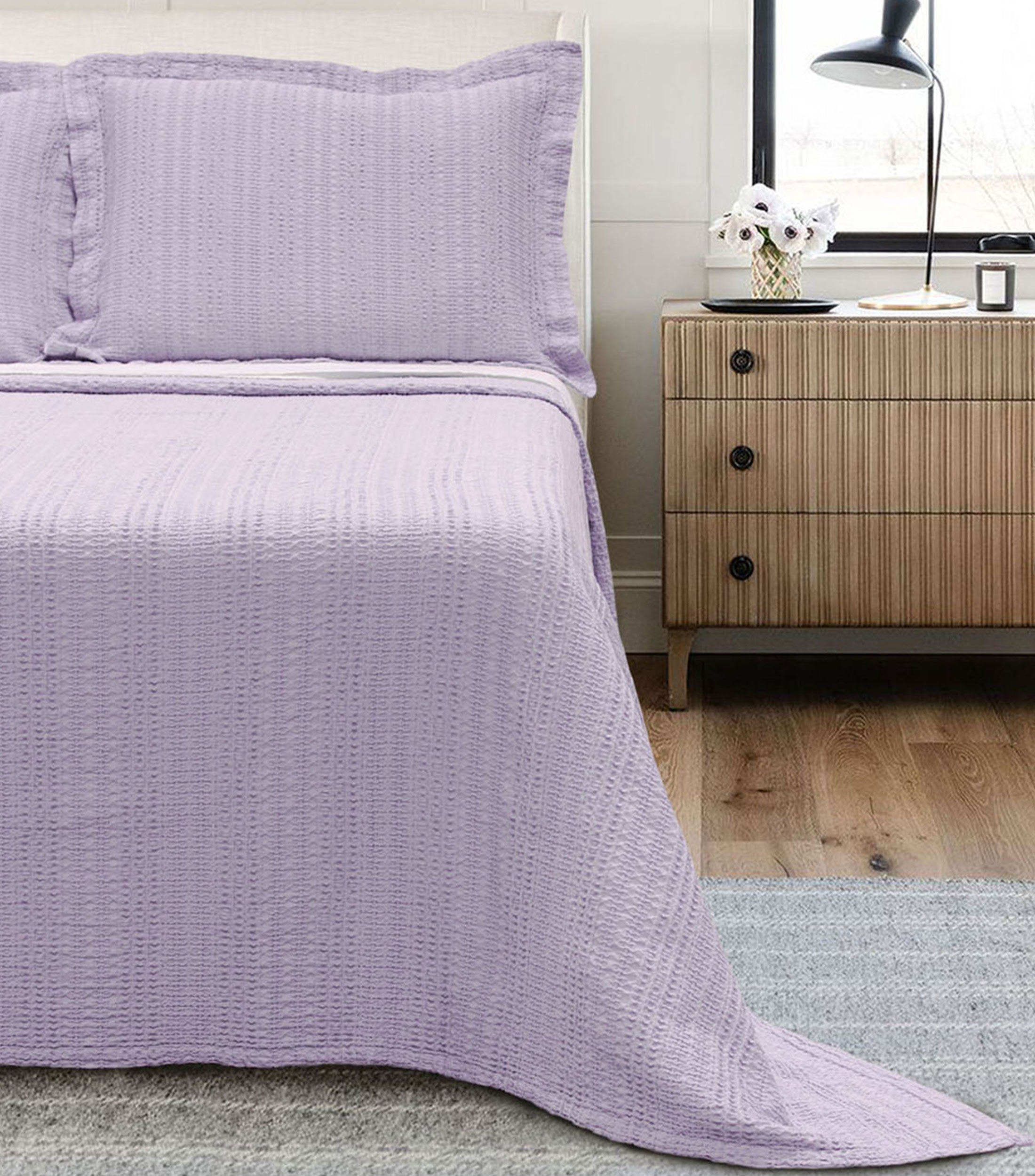 Domingos Set de Colcha Individual Braided Lila - El Palacio de Hierro