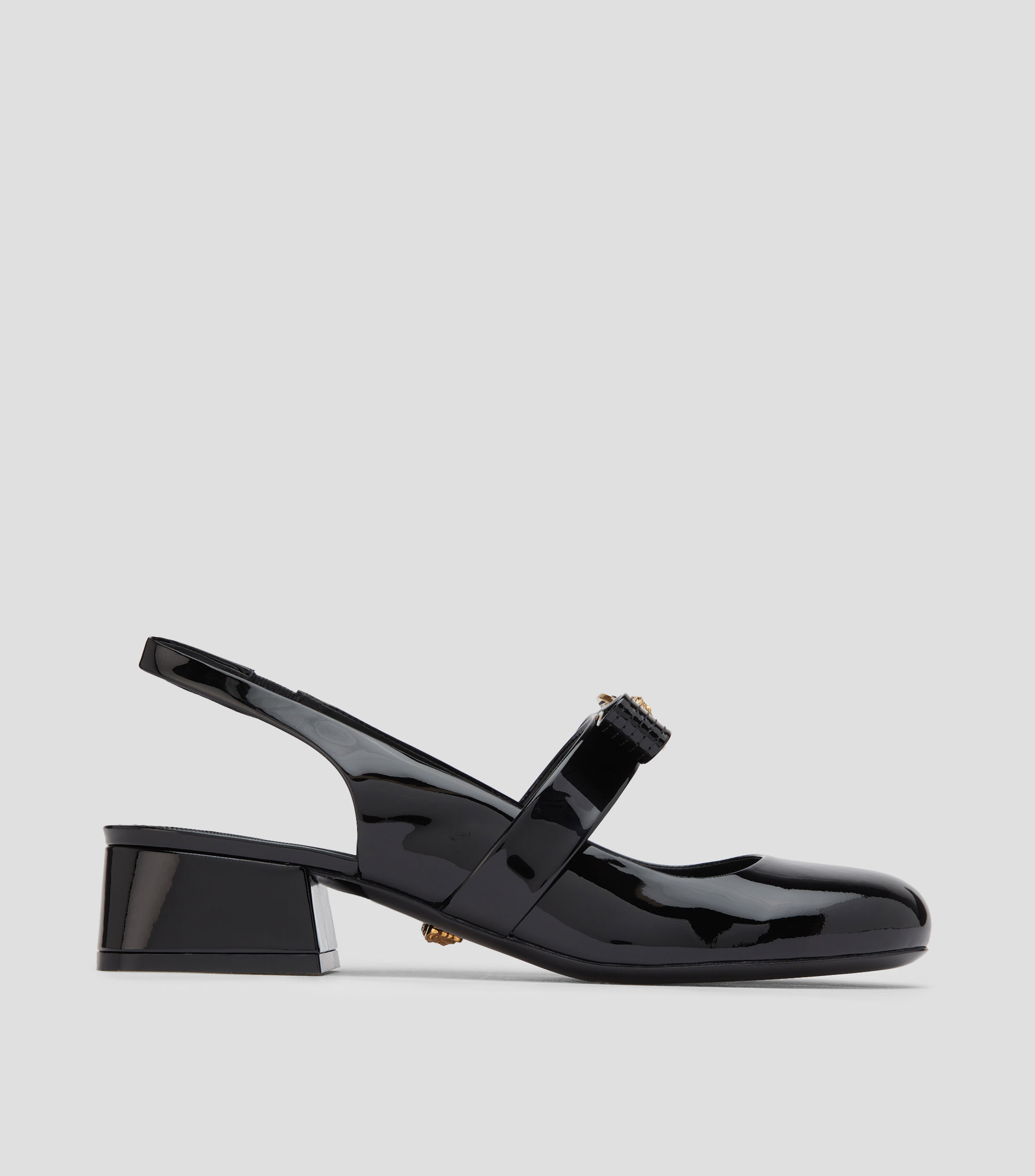Versace Zapatillas slingback Vernice con tacón bajo cuadrado Mujer |El ...