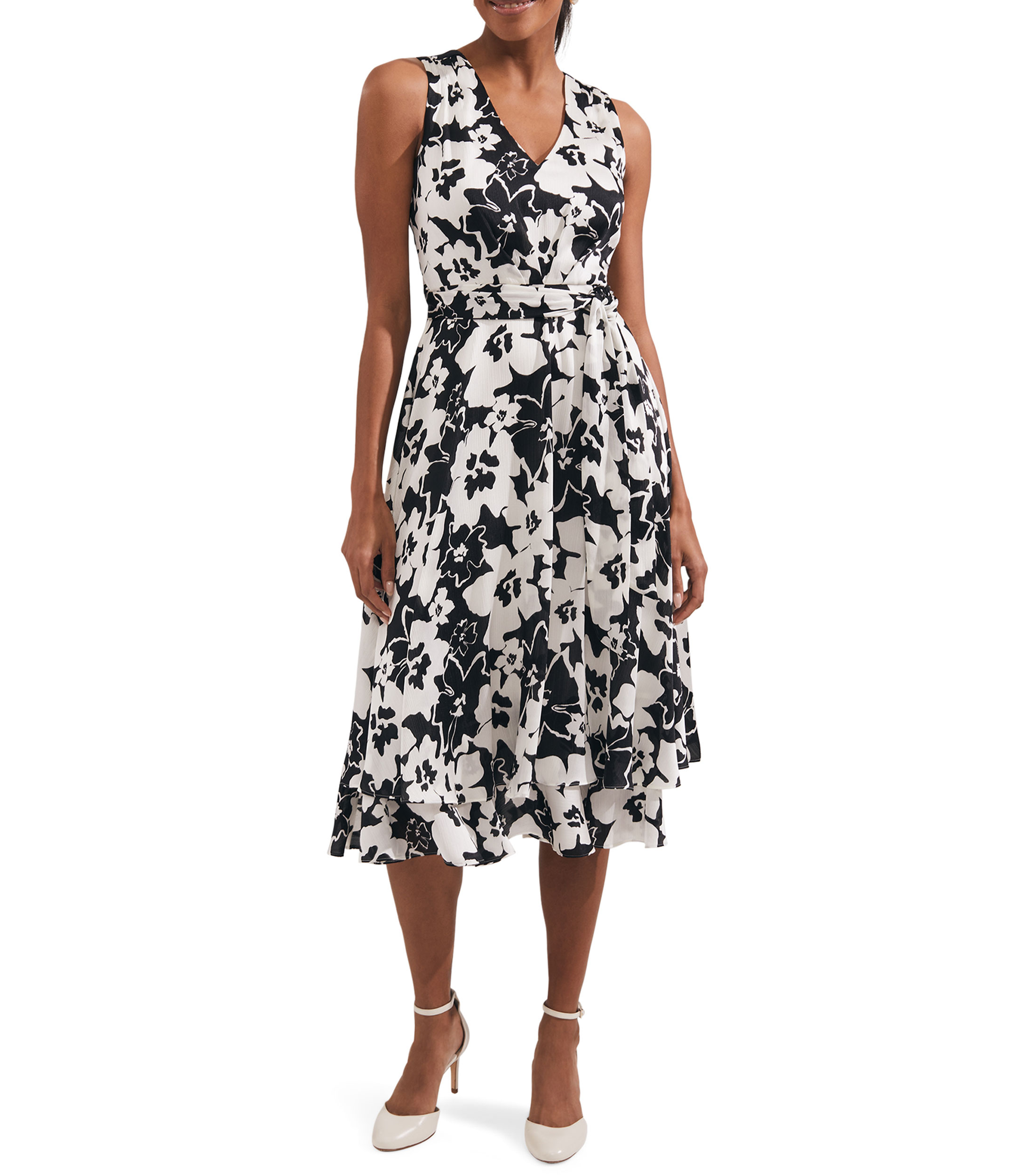 Hobbs: Vestido midi de flores Viola Mujer | El Palacio de Hierro