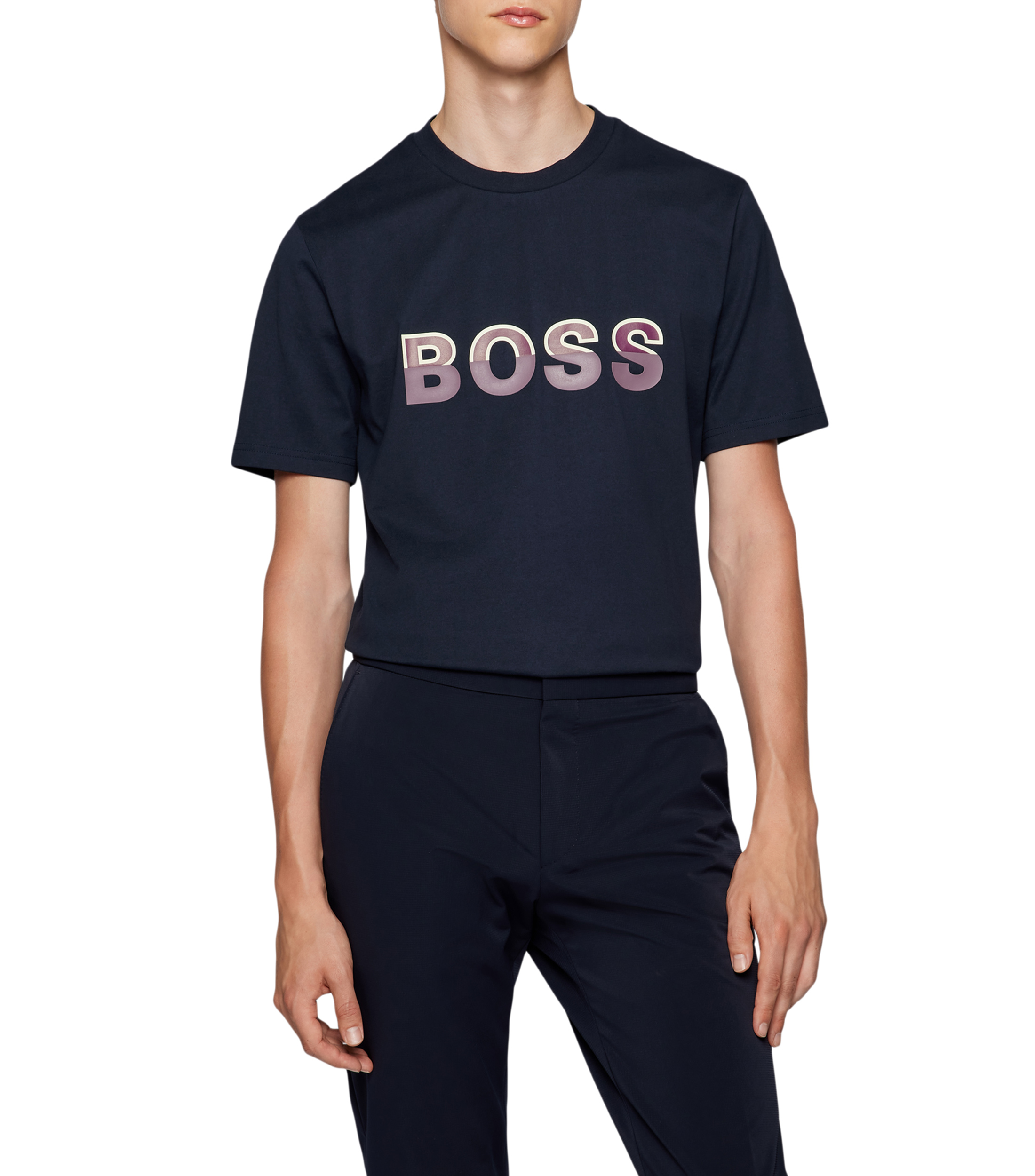 Boss Playera Boss Regular Fit con logotipo artístico en punto de ...