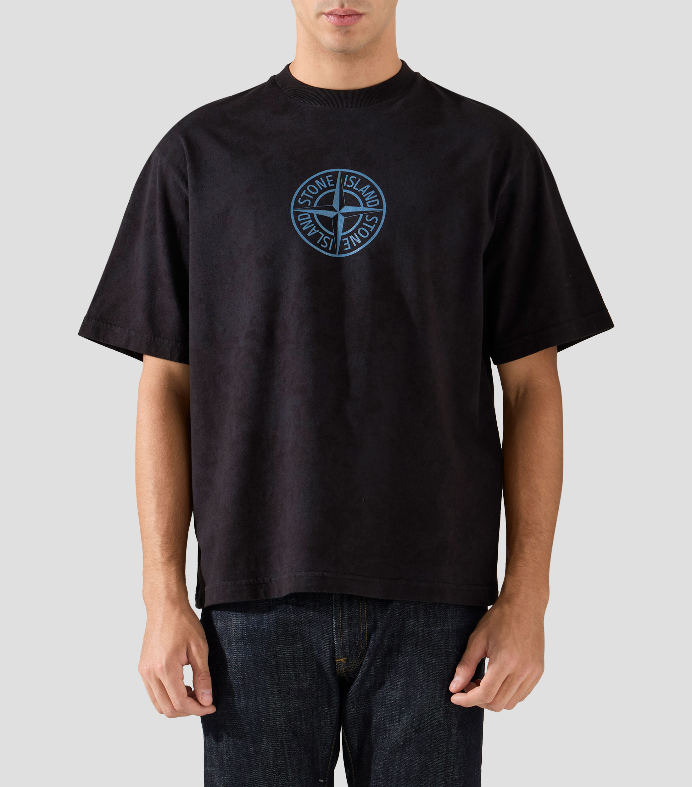 Stone Island Playera cuello redondo manga corta lisa Hombre |El Palacio ...