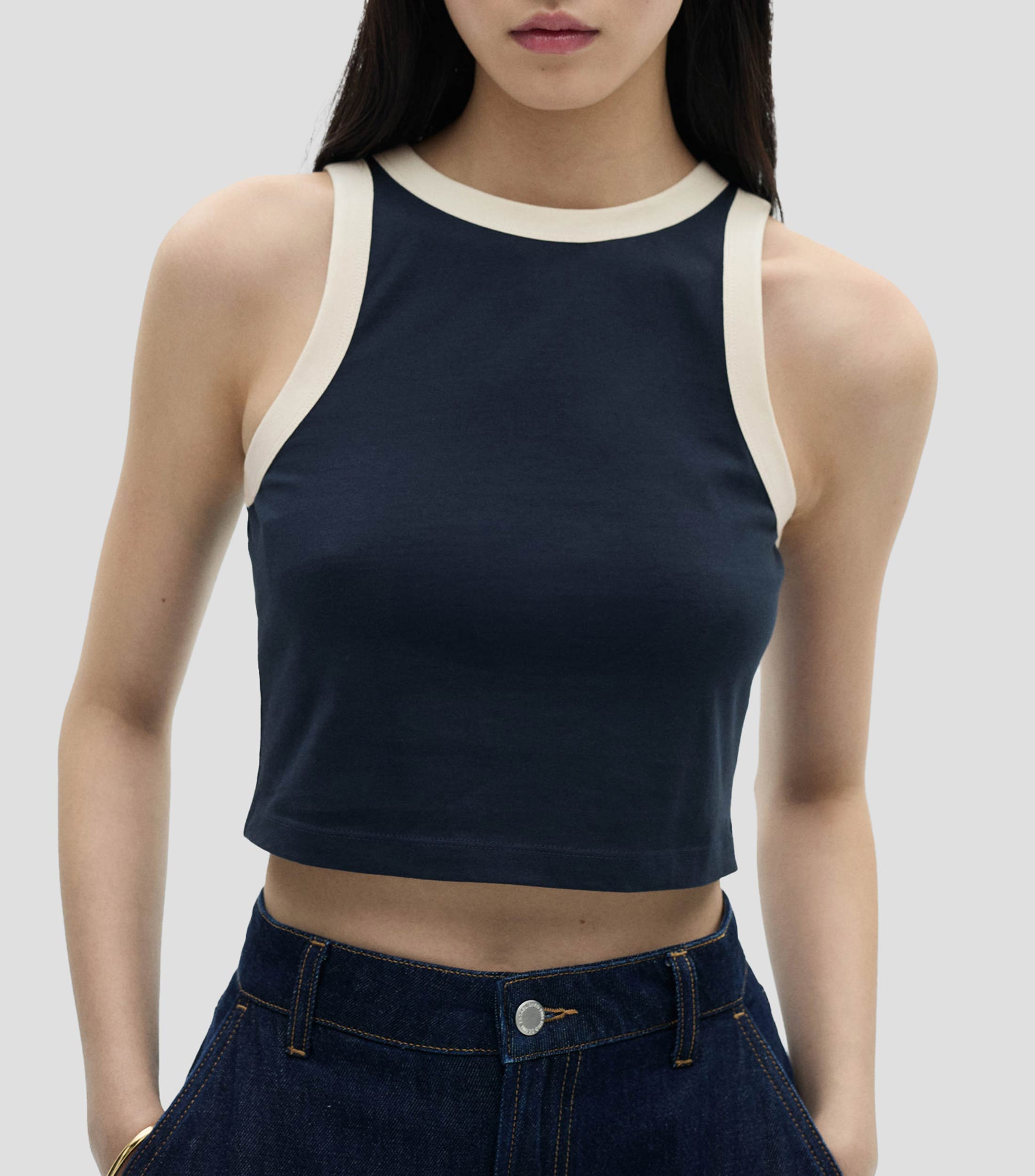 MANGO_1323_Mango Crop Top liso Mujer |El Palacio de Hierro