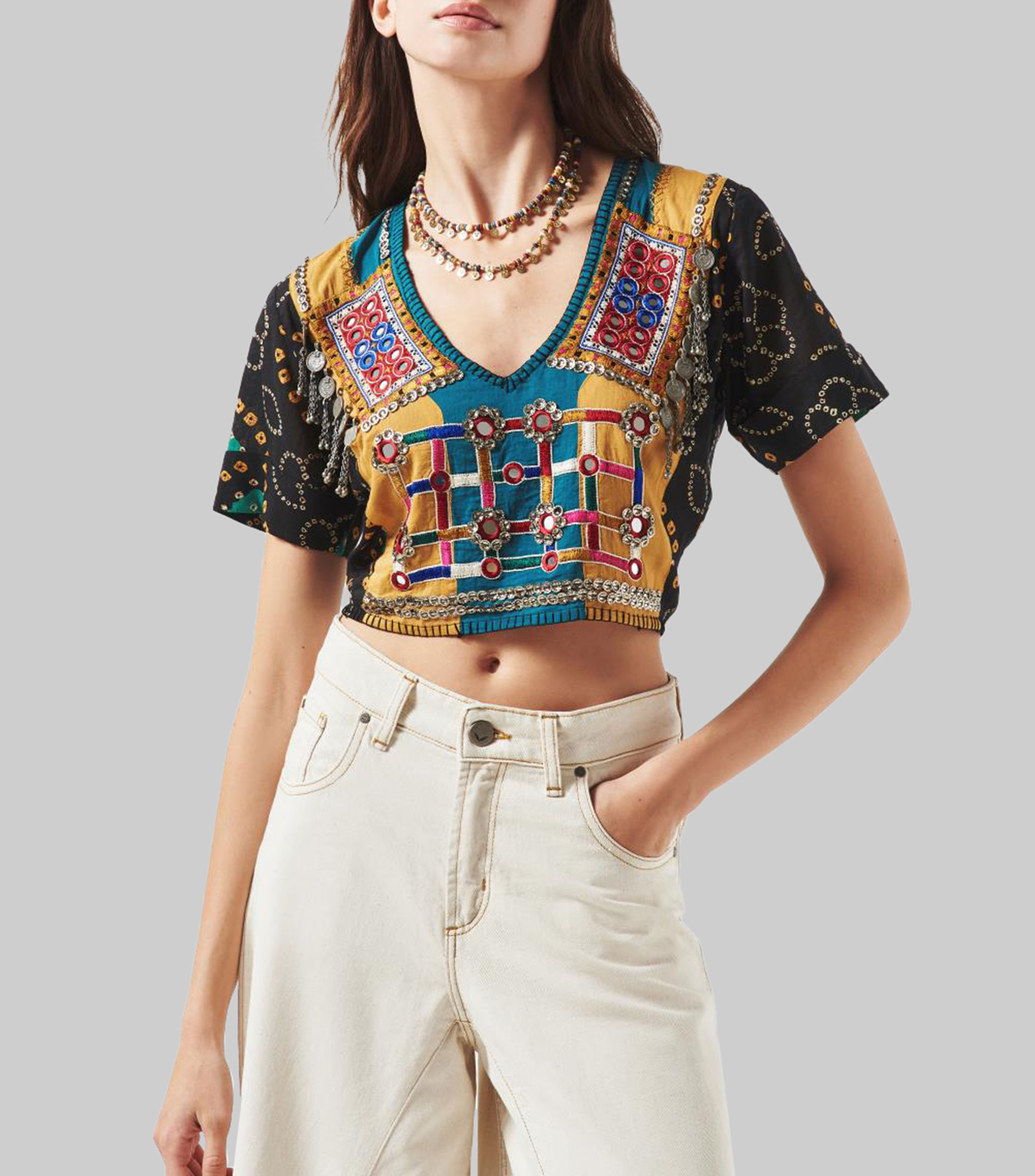 Rapsodia: Blusa estampada manga corta Mujer | El Palacio de Hierro