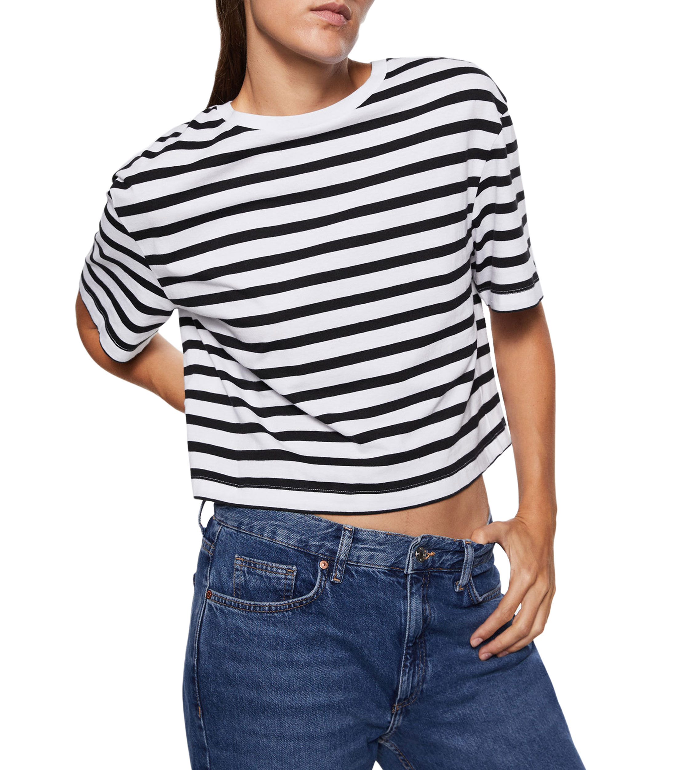 Mango Playera con rayas manga corta Mujer - El Palacio de Hierro