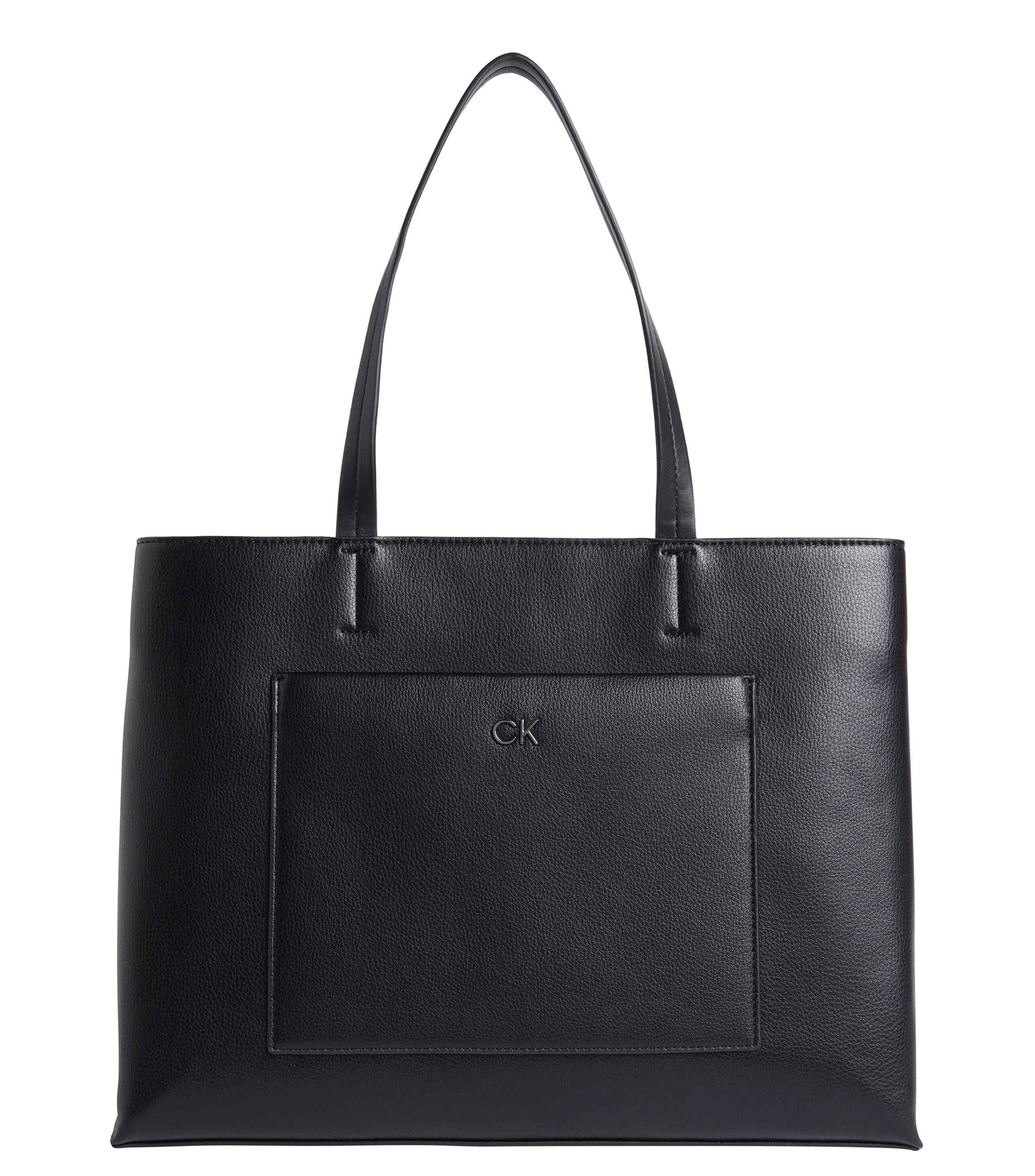 Calvin Klein: Bolsa tote negra granulada Mujer | El Palacio de Hierro