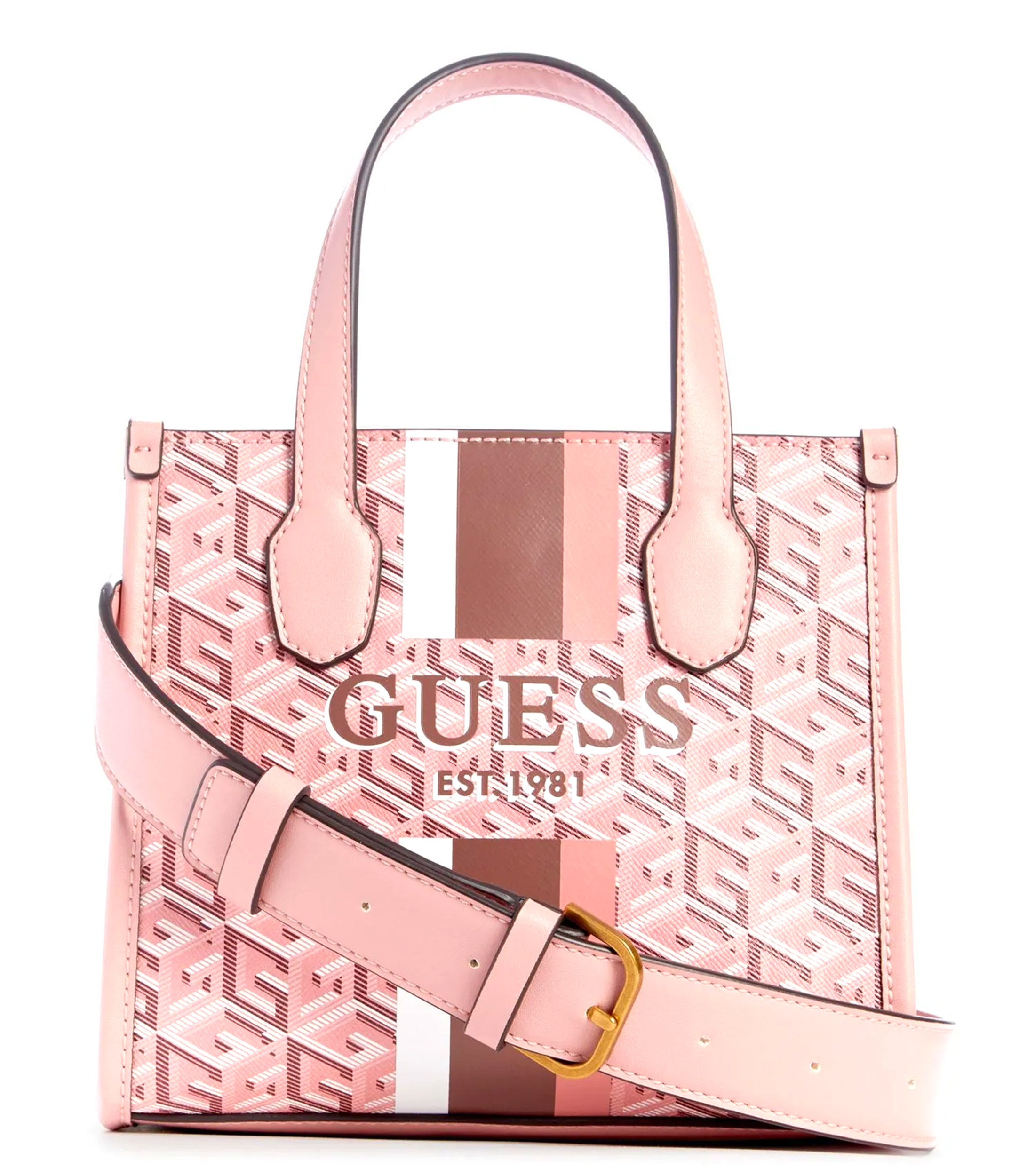 Guess: Bolso mini tote rosa Silvana G-Cube estampado Mujer | El Palacio ...