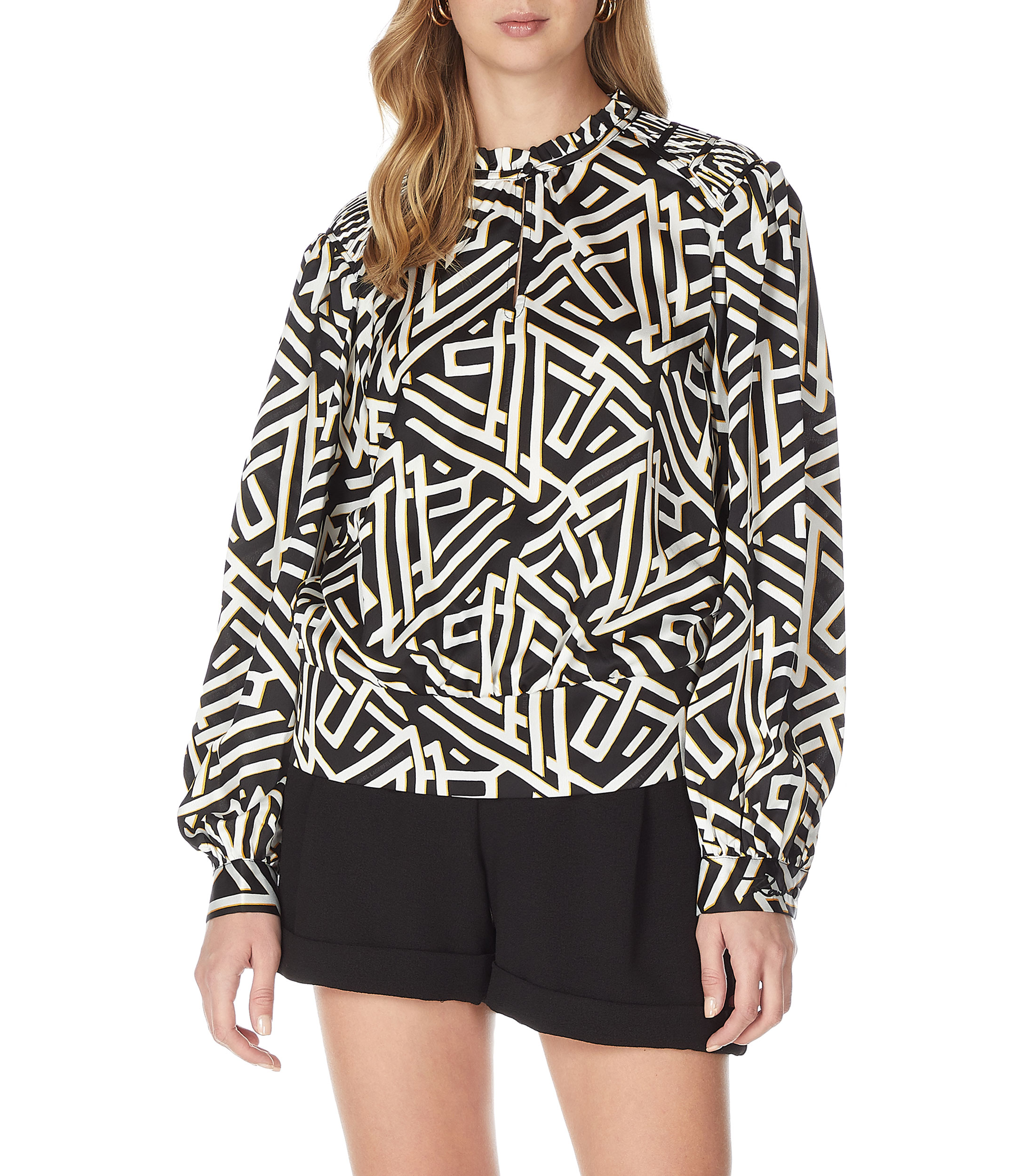 Karl Lagerfeld: Blusa estampada con manga larga Mujer | El Palacio de ...