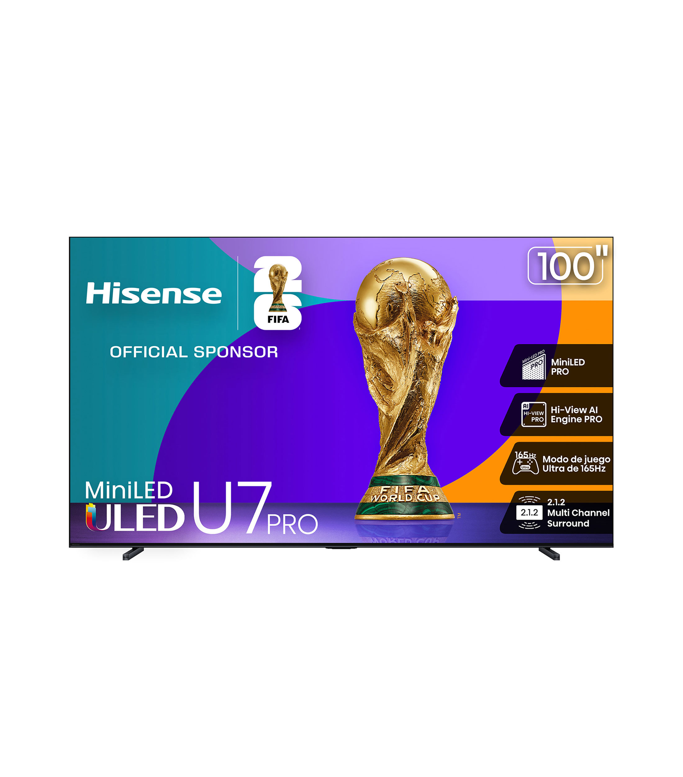 Hisense Pantalla 100 Pulgadas Plana Mini-LED PRO 4K Google TV 100U7QG ...