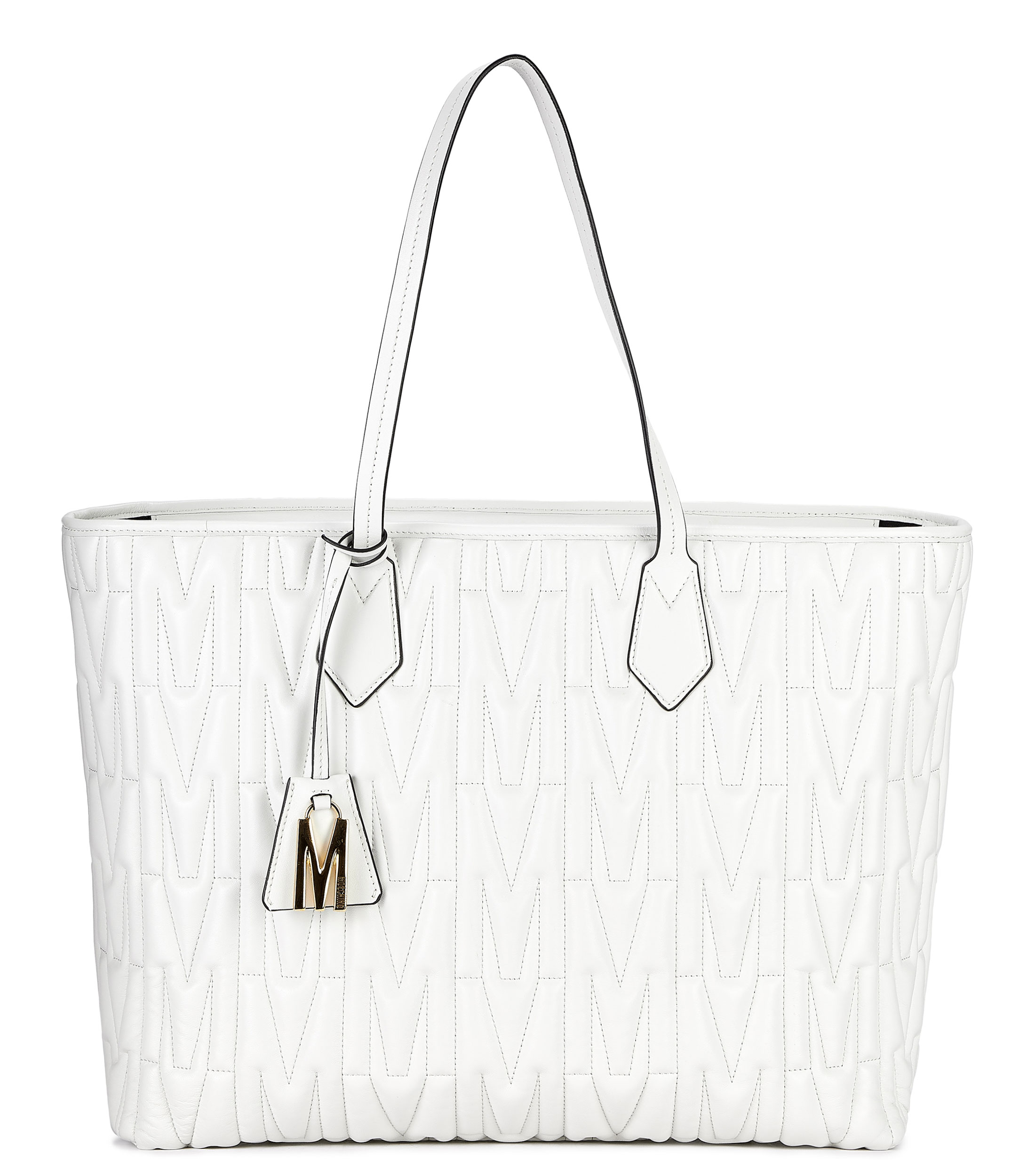 Moschino: Bolso tote blanca en piel con iniciales de la marca Mujer ...