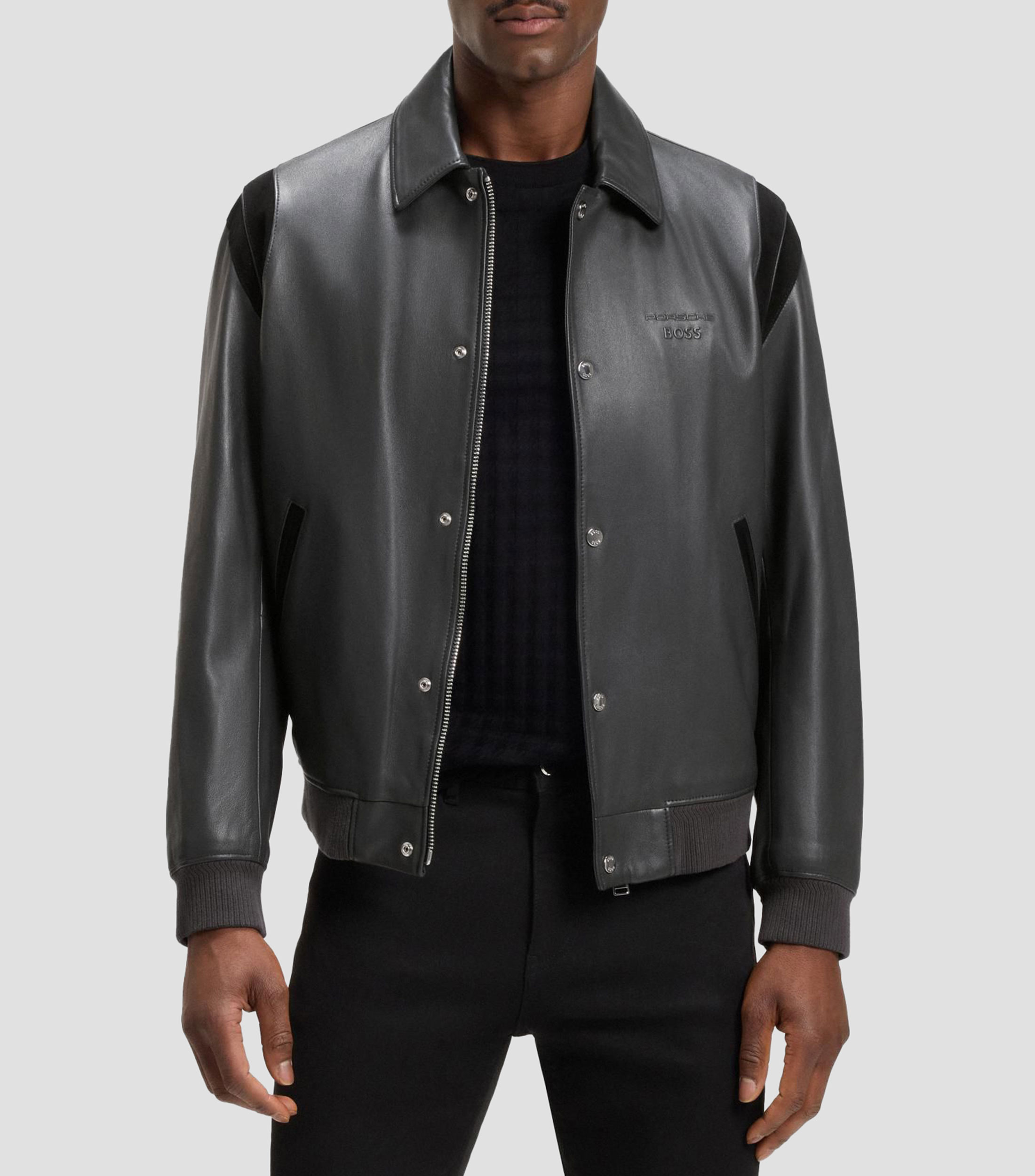 Hugo Boss Chamarra de piel Porsche x Boss con detalles en contraste ...