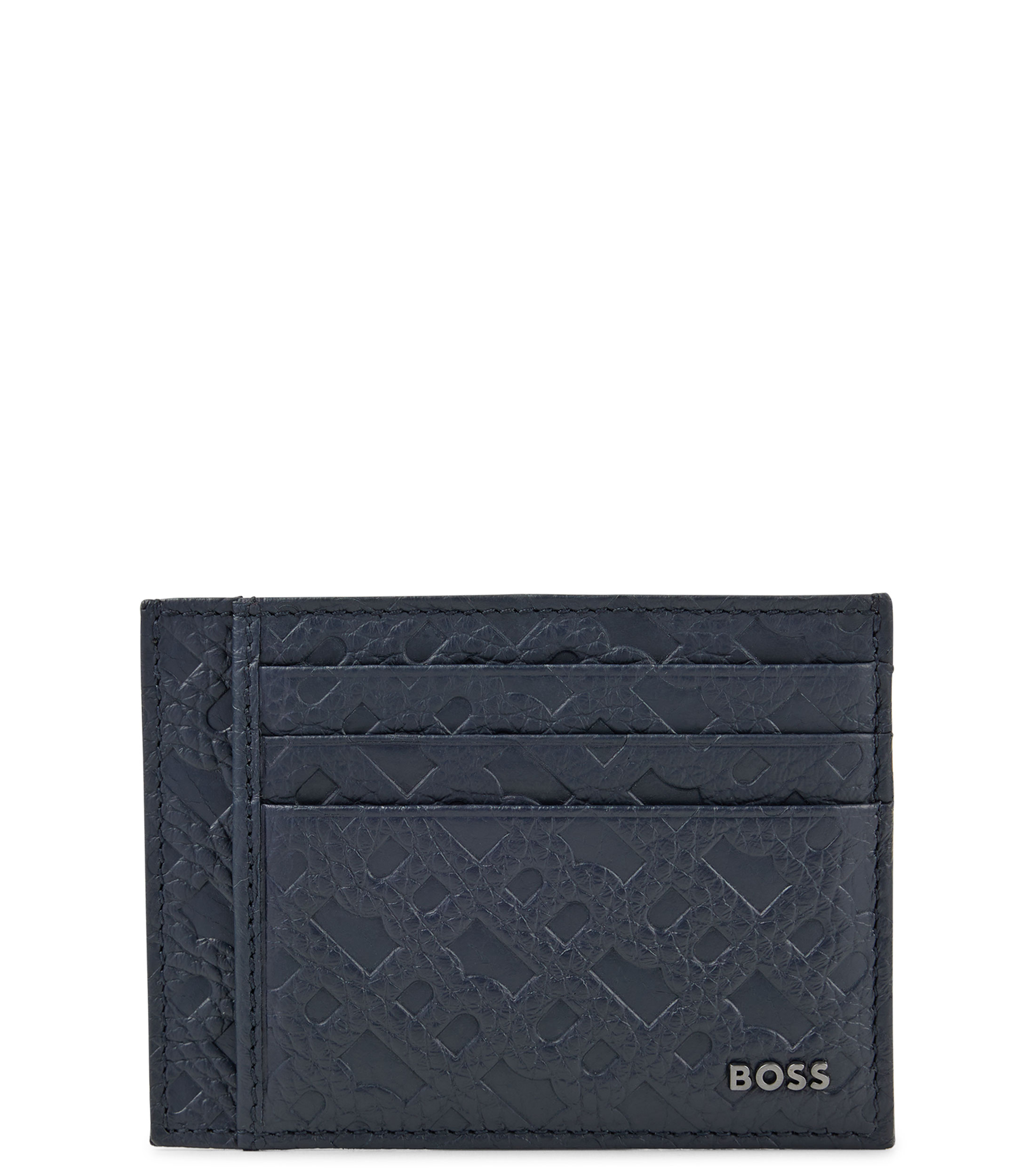 Boss: Tarjetero Boss de piel granulada con monograma grabado Hombre ...