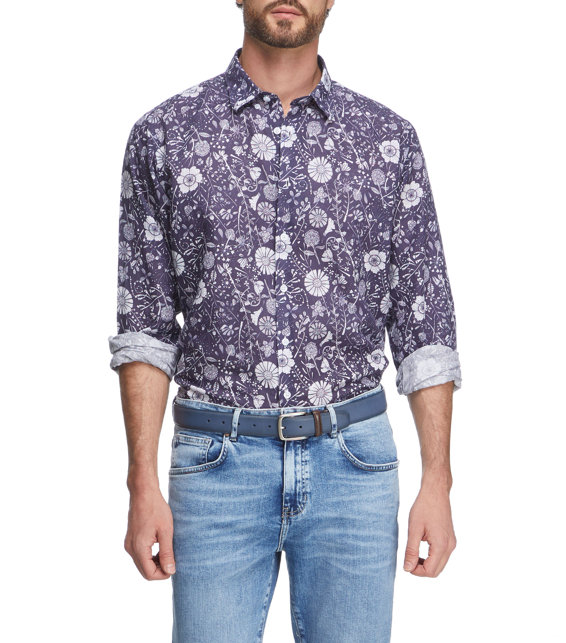 Chester & Peck Camisa con flores de manga larga Hombre - El Palacio de ...