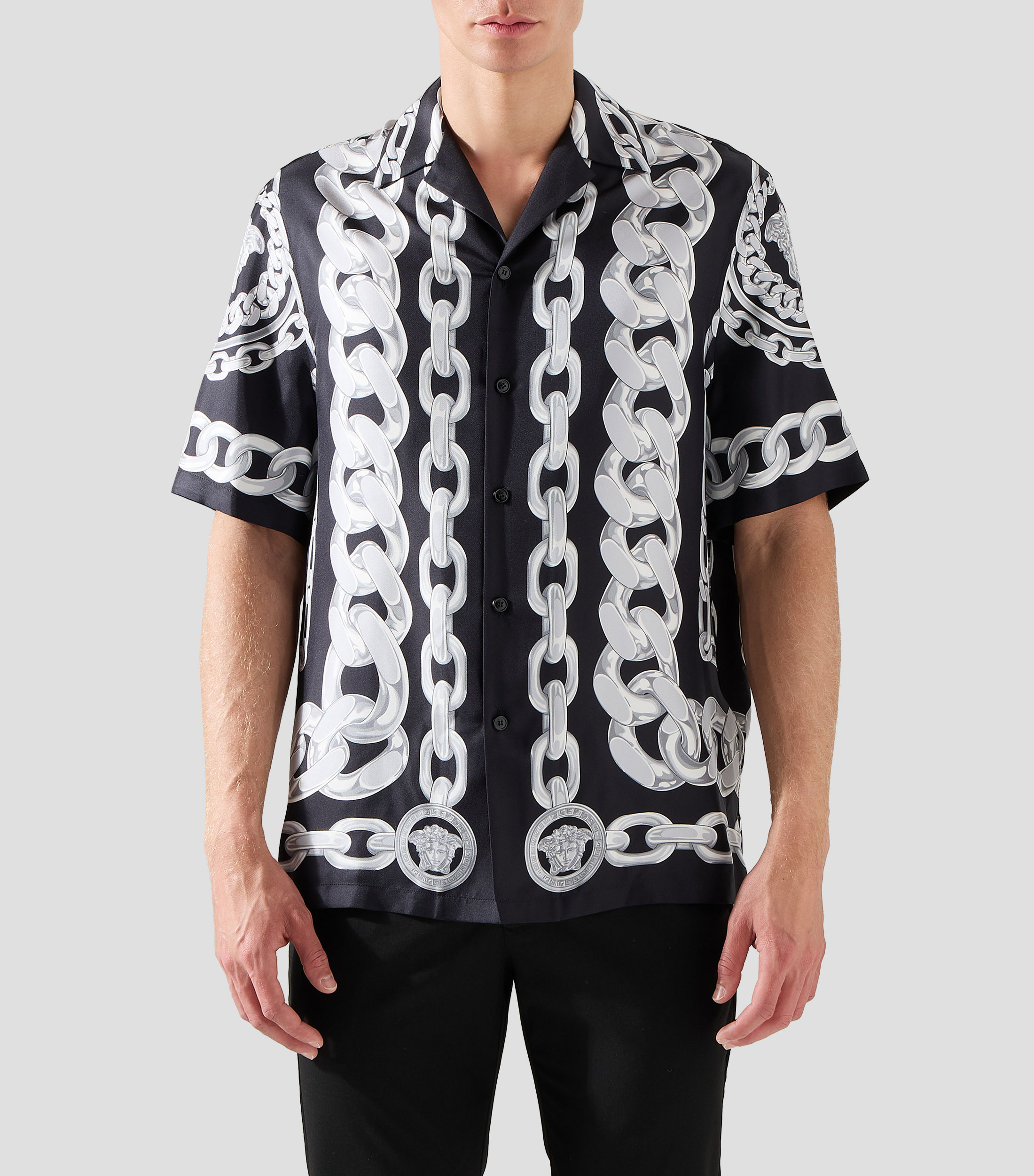 Versace Camisa estampada con manga corta Hombre |El Palacio de Hierro