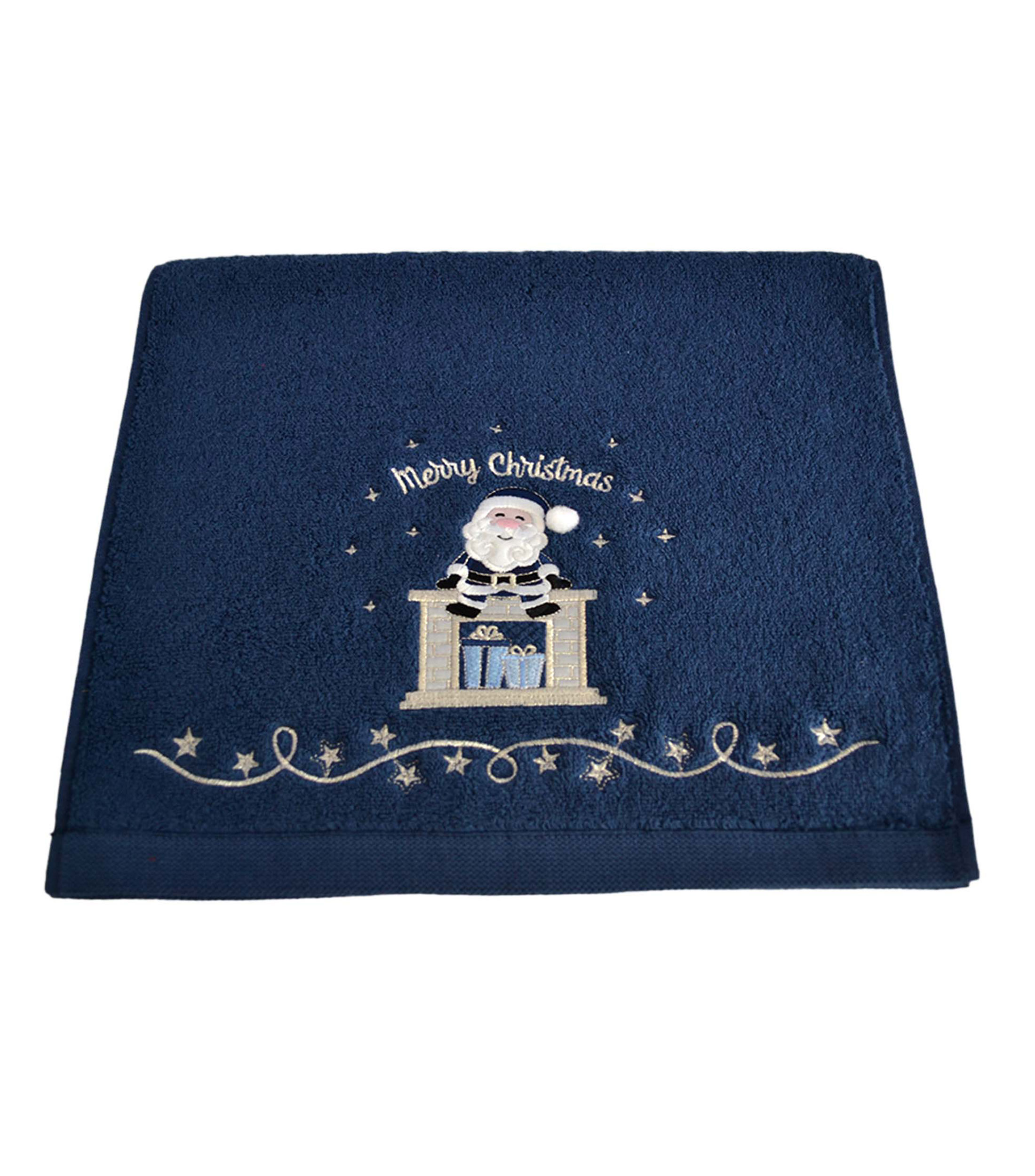 Calatea: Toalla de baño Pullman con Santa Claus azul marino | El ...