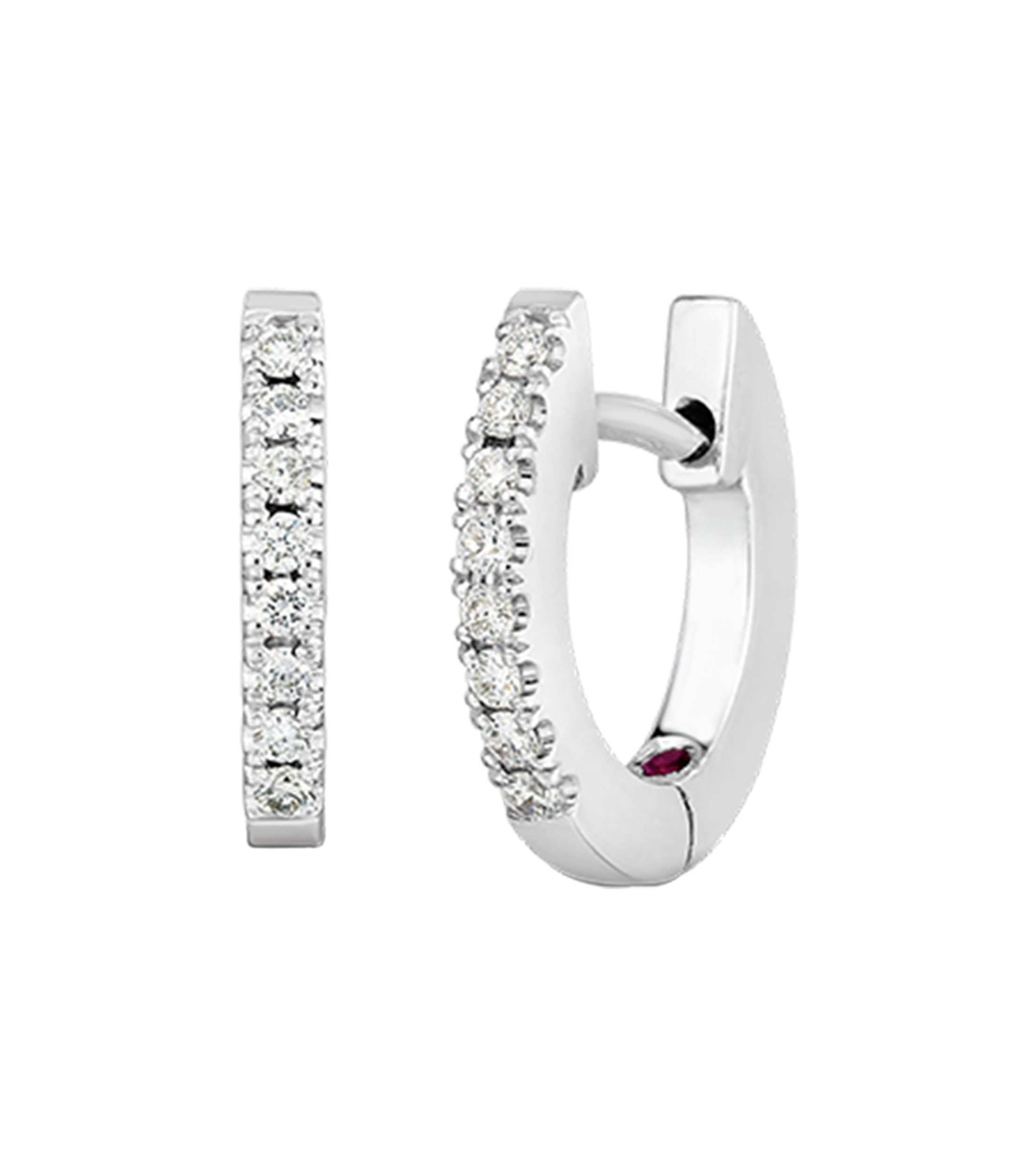 Roberto Coin Aretes en oro blanco de 18 Kilates con diamantes Hoops ...