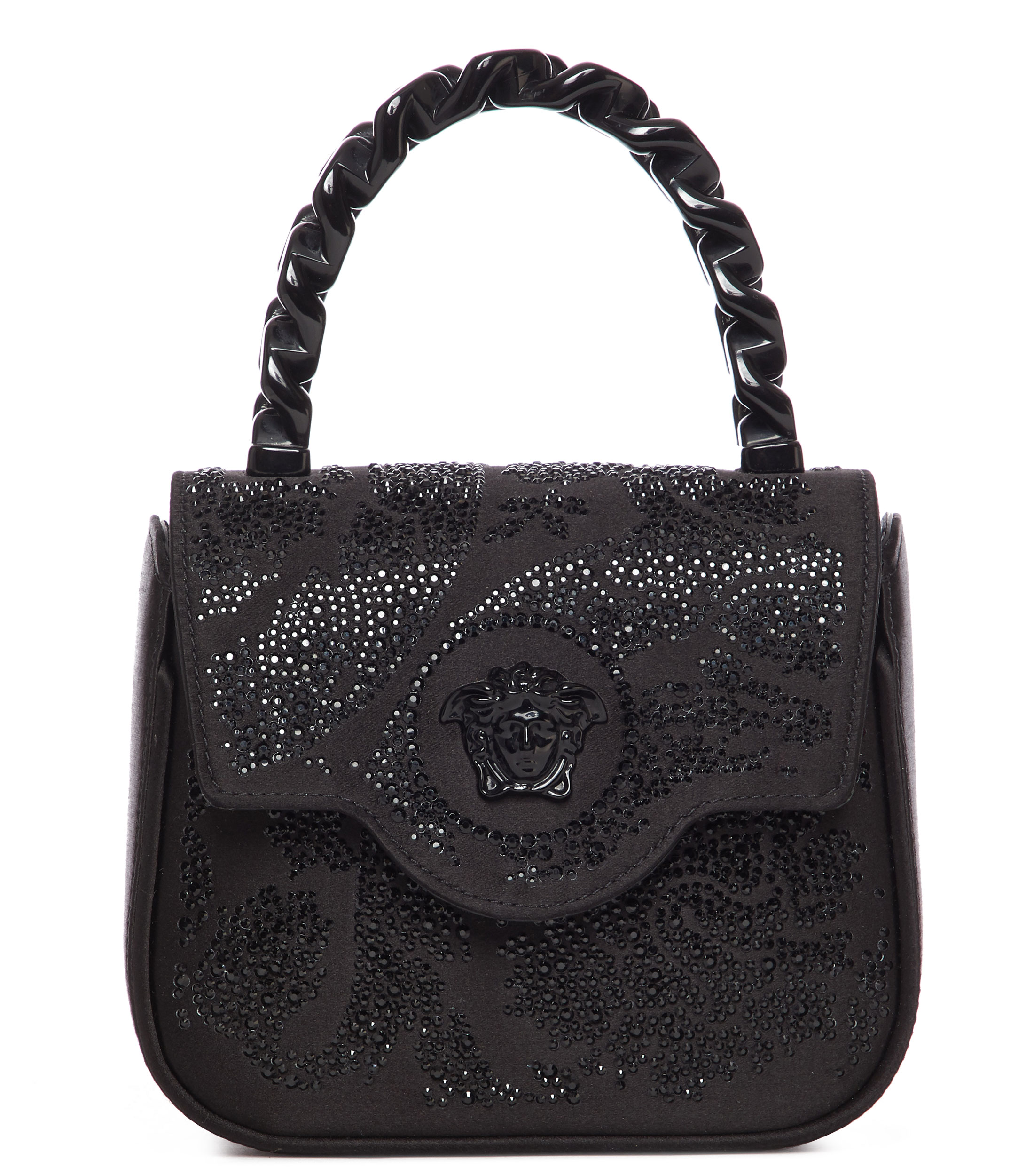 Versace: Bolso crossbody negro La Medusa con pedrería Mujer | El ...