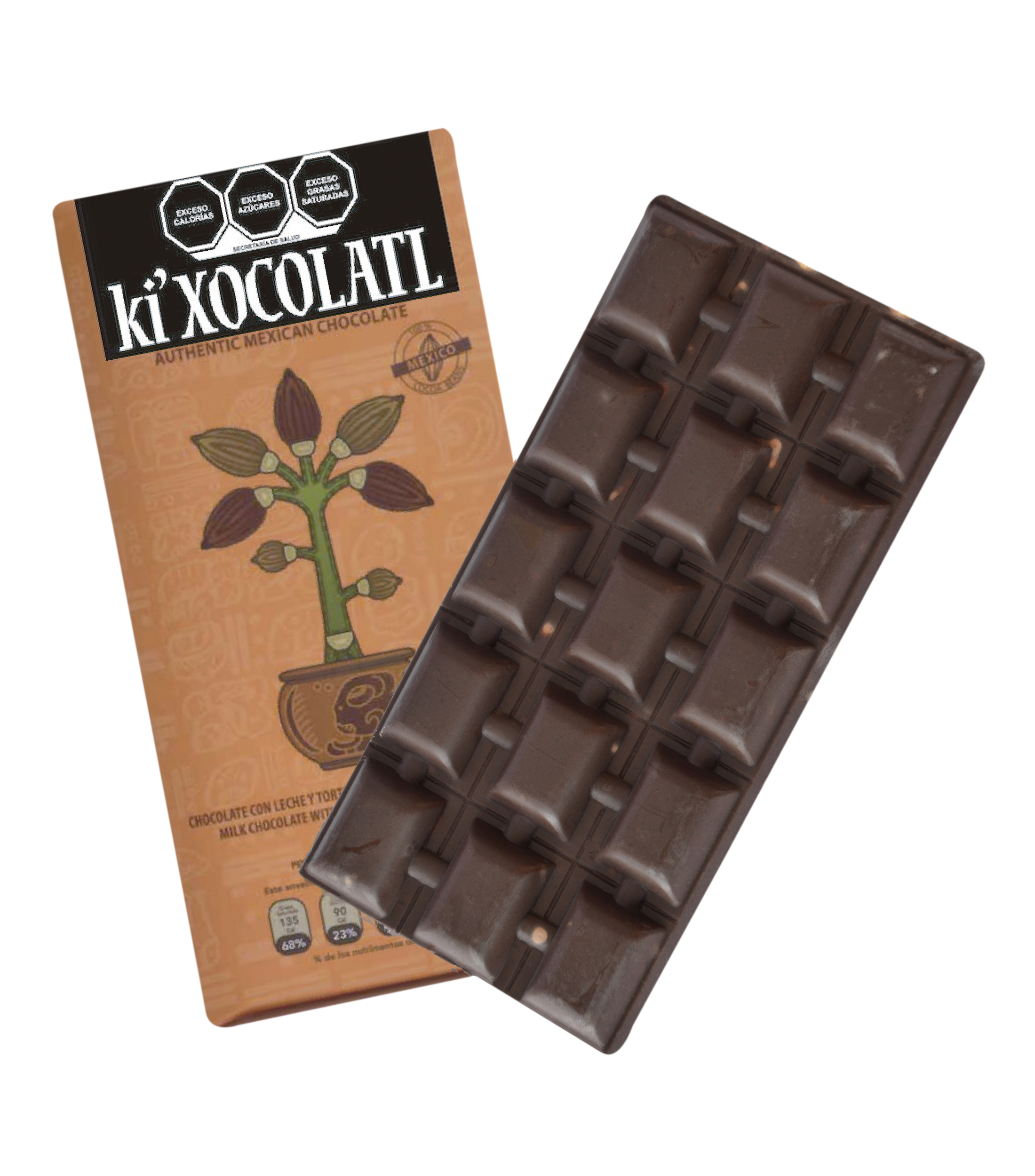 Ki'Xocolatl Chocolate con Leche 36% Cocoa, 80 g - El Palacio de Hierro