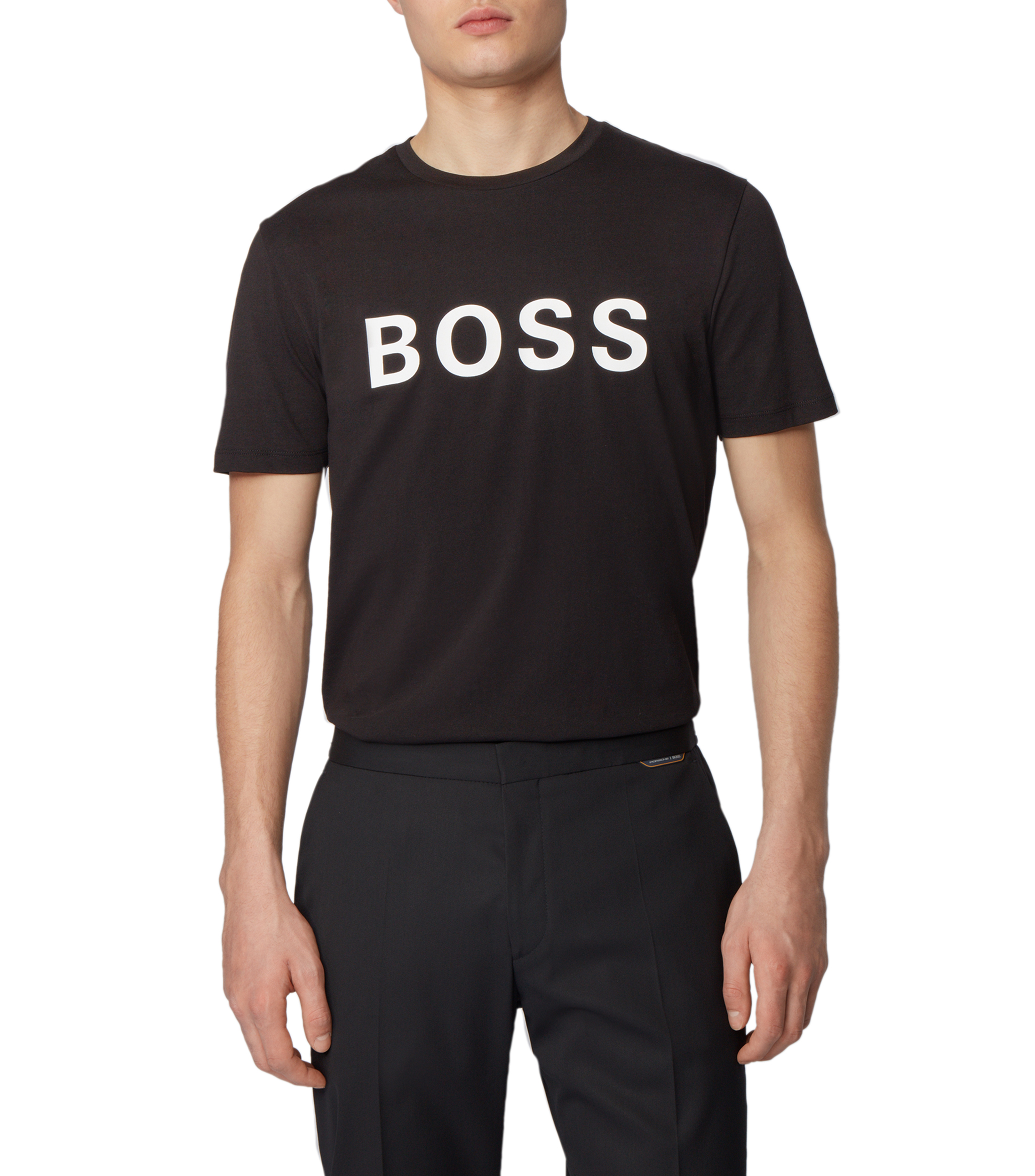 Boss Playera BOSS con logo en mezcla de algodón de punto sencillo ...