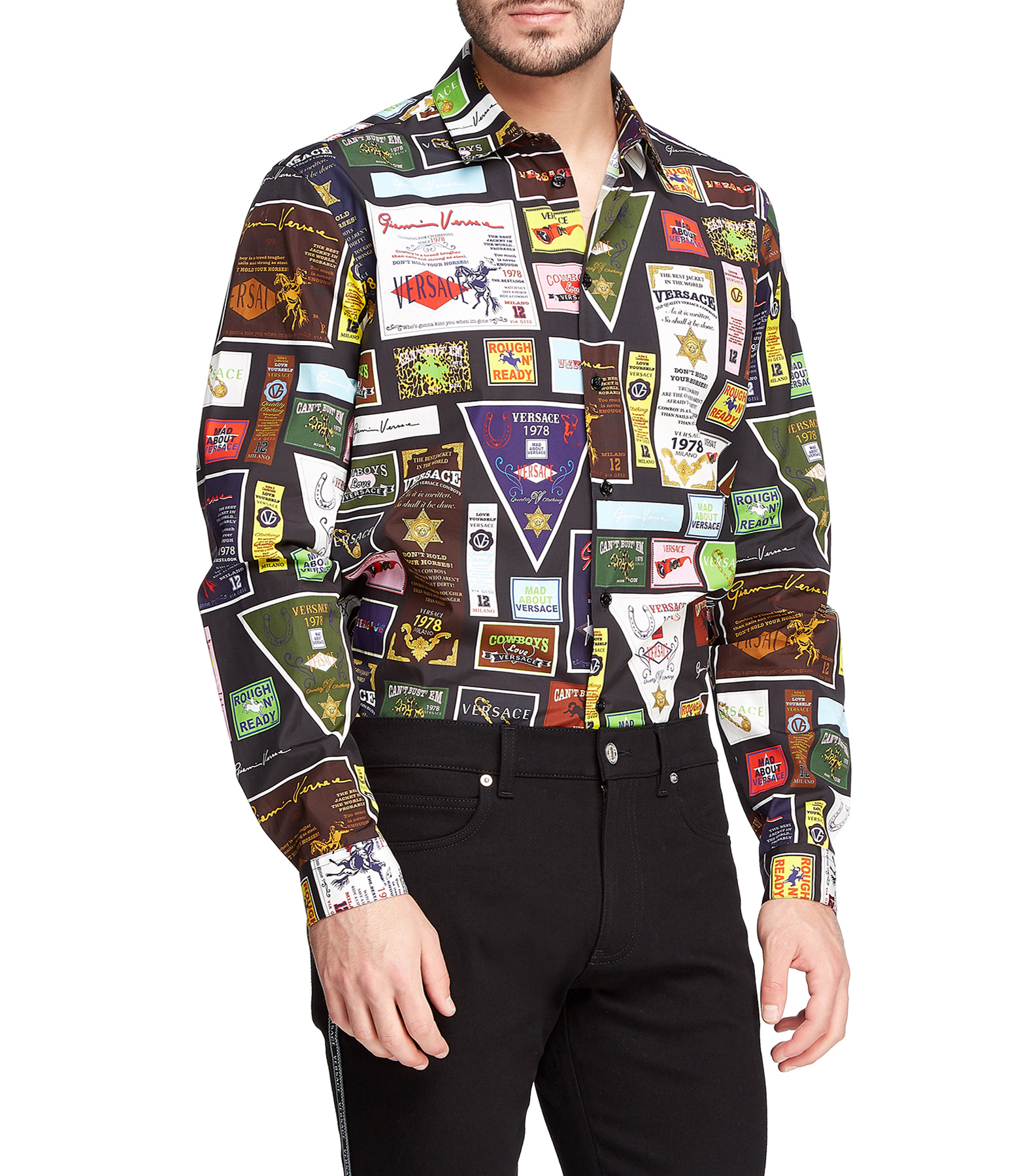 Versace Camisa con multidiseño manga larga Hombre - El Palacio de Hierro