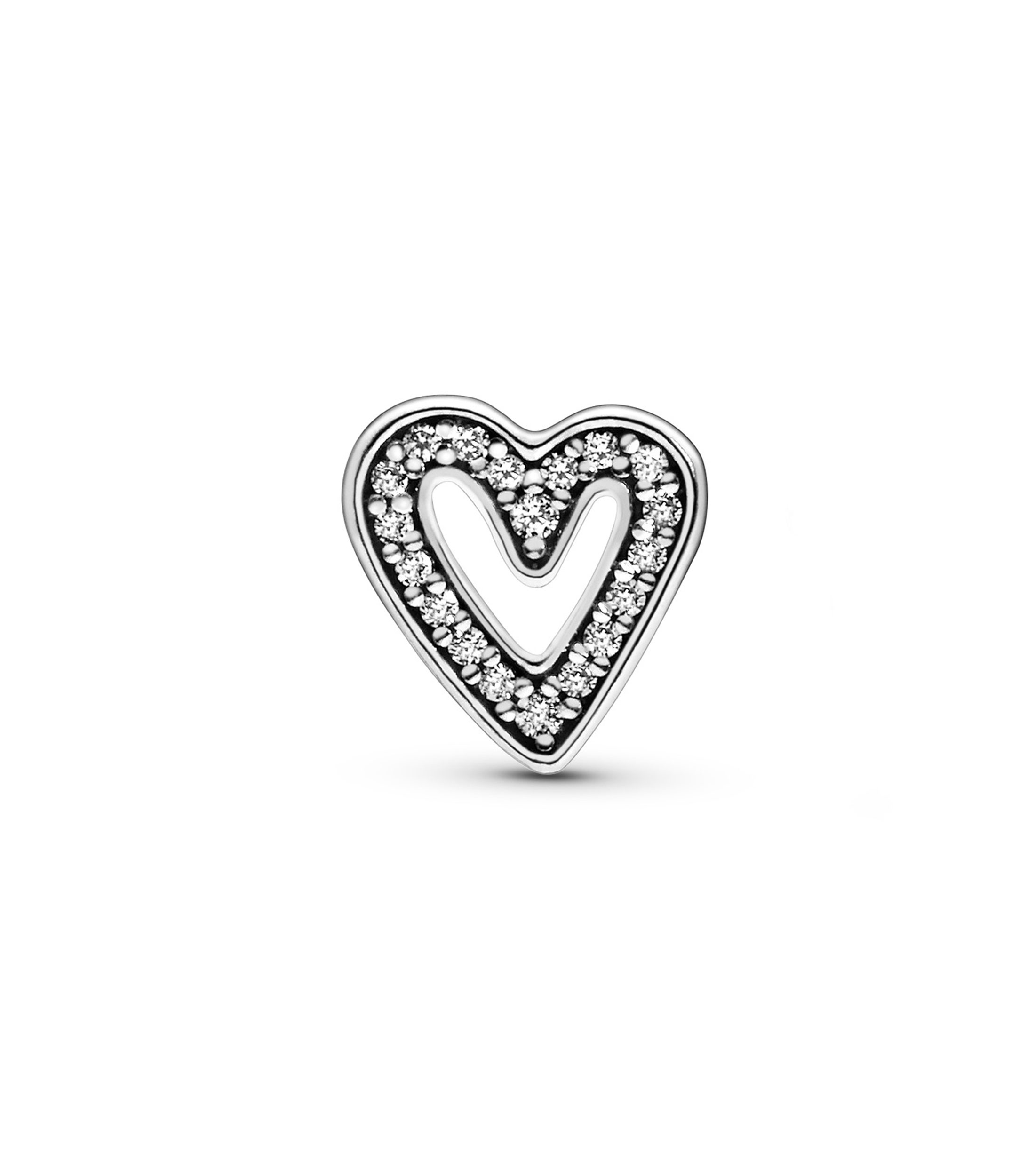 Pandora Aretes de plata Corazón Diseño Libre Resplandeciente Mujer - El ...