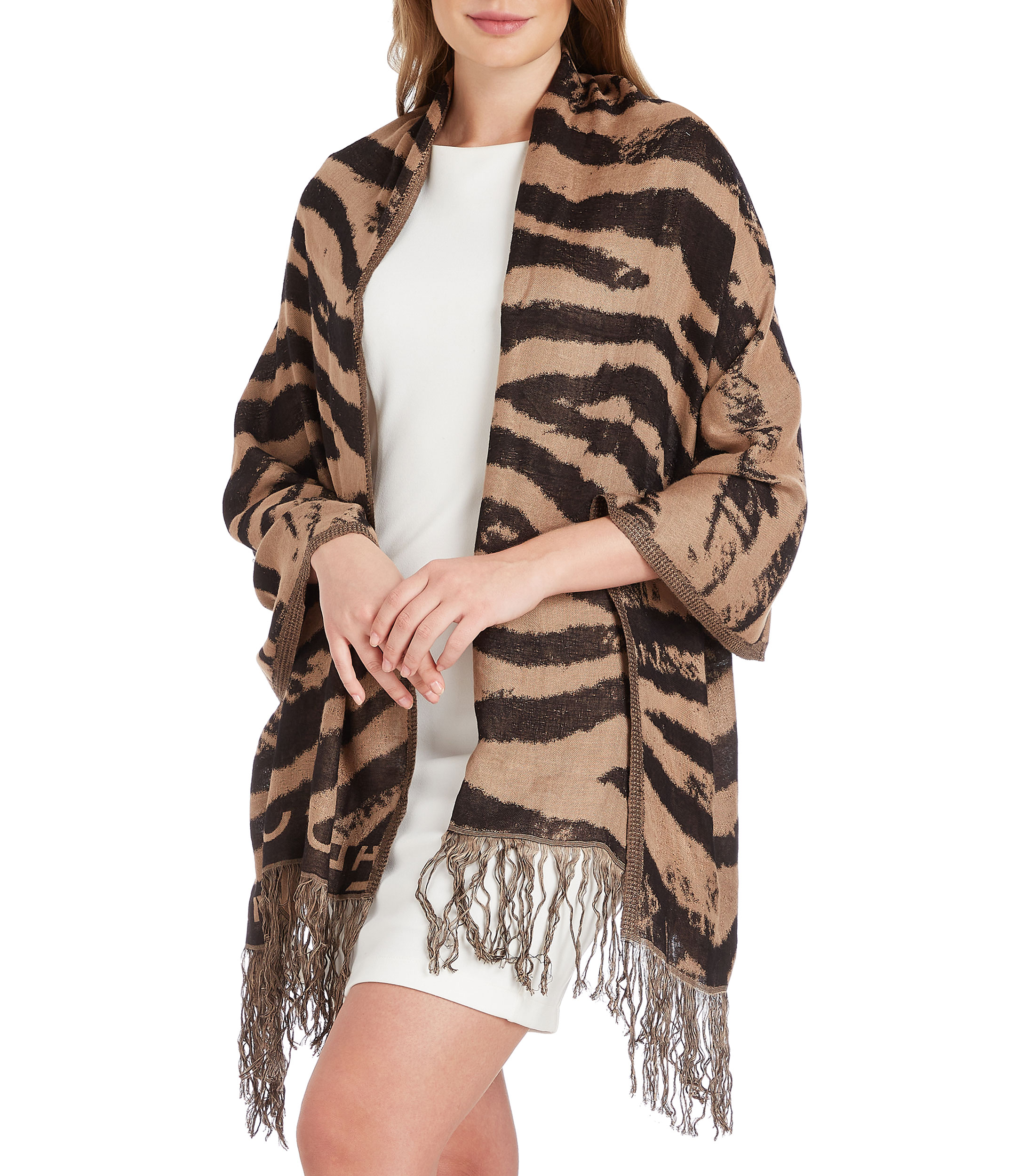 Adolfo Dominguez Chal negro animal print Mujer - El Palacio de Hierro