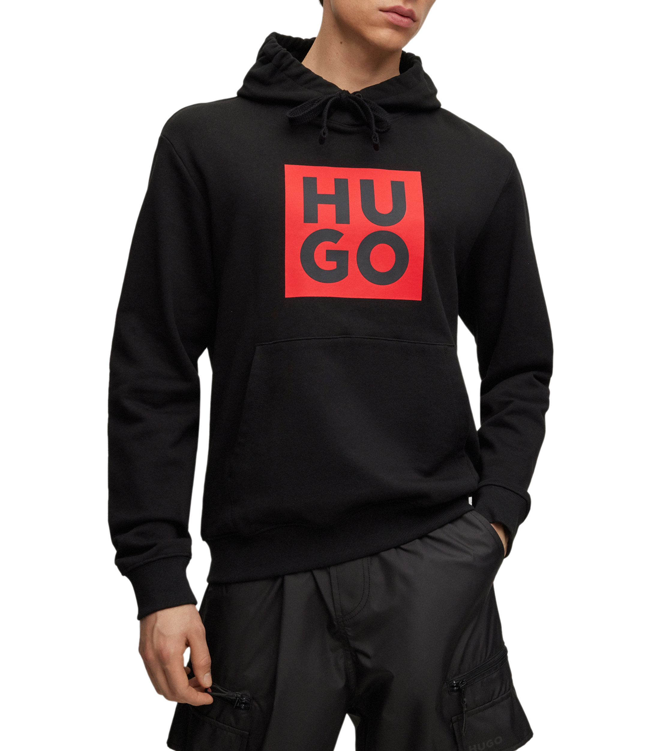 Hugo: Sudadera con capucha en felpa de algodón con logo de temporada ...