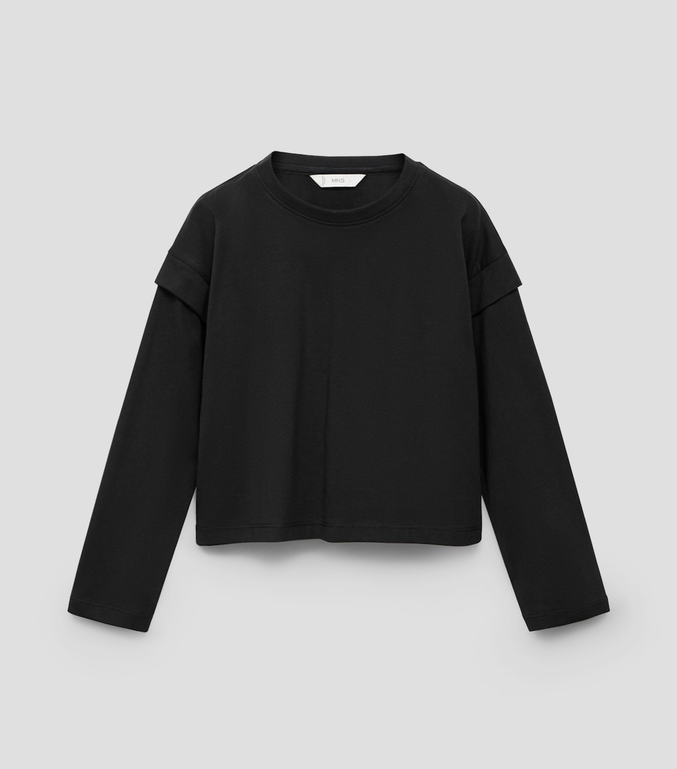 Mango Playera de cuello redondo y manga larga lisa Niña |El Palacio de ...