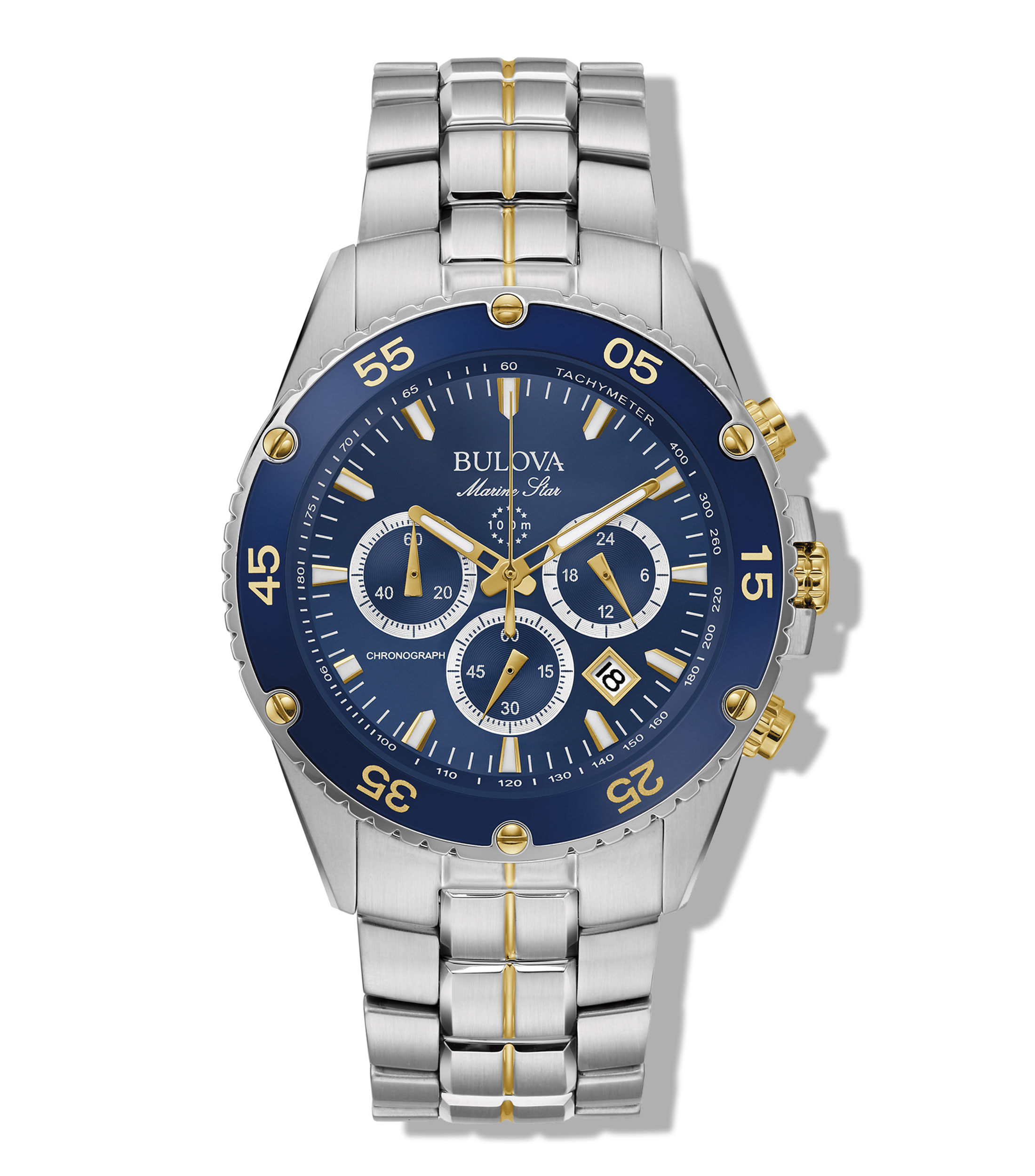 Bulova Reloj para Hombre Marine Star De Vestir, Plata, azul - El ...