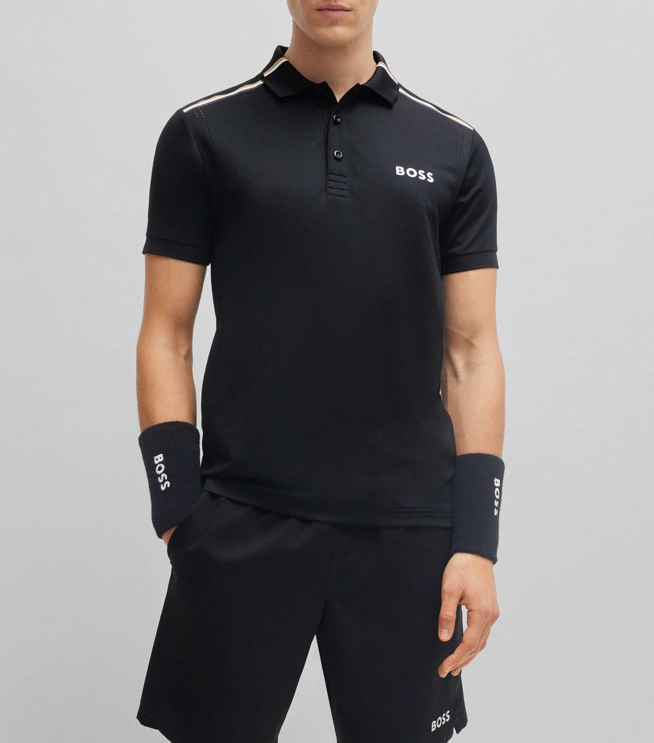 Boss: Polo Boss x Matteo Berrettini slim fit con rayas de la marca ...