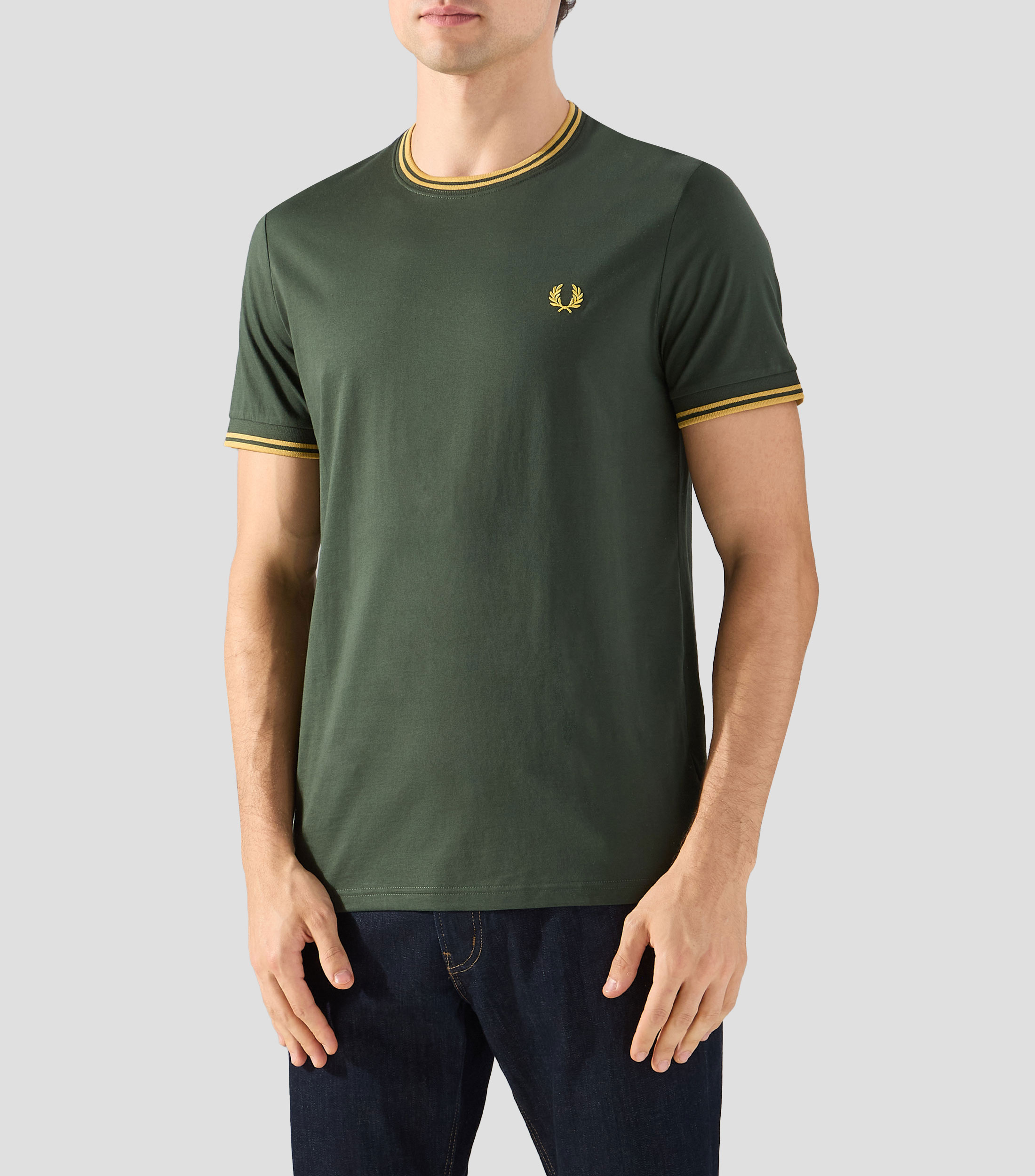 Fred Perry Playera cuello redondo manga corta lisa Hombre |El Palacio ...