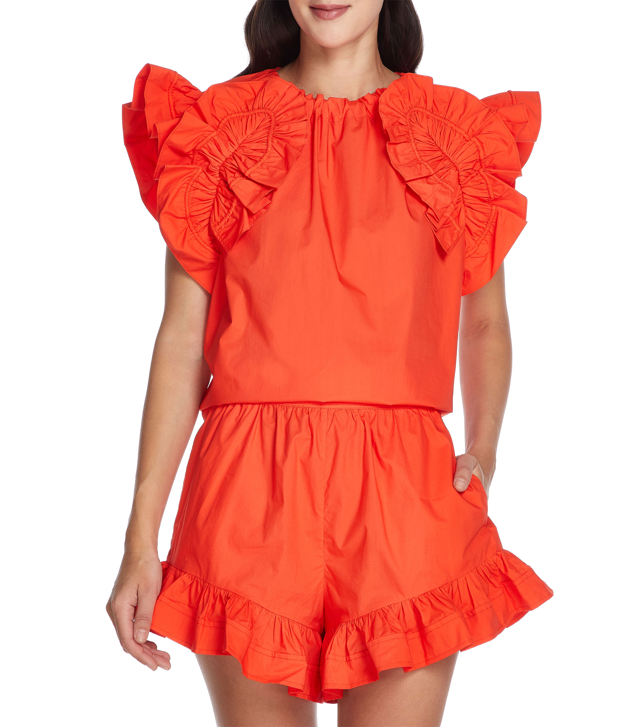 Ulla Johnson: Blusa con holanes manga corta Mujer | El Palacio de Hierro