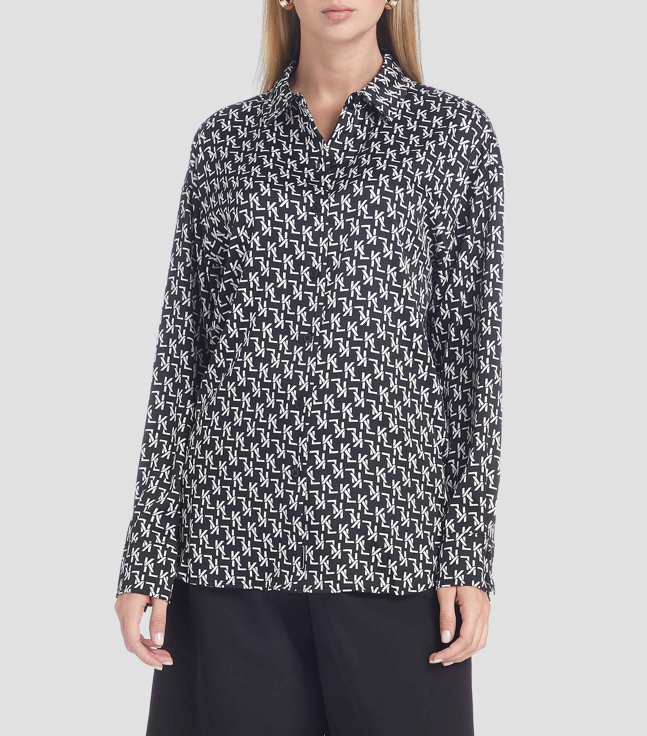 Karl Lagerfeld: Camisa de manga larga estampada Mujer | El Palacio de ...