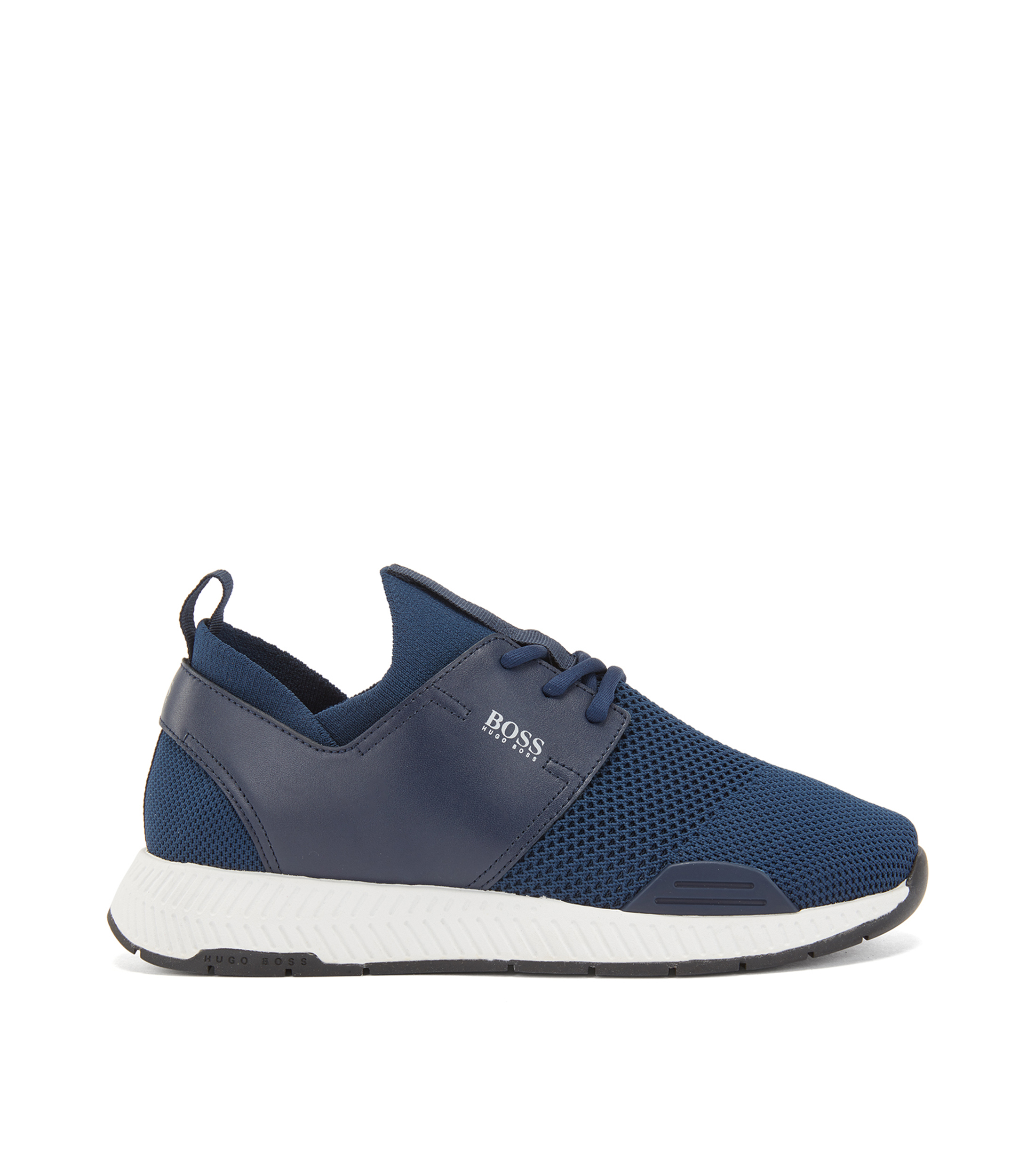 Boss Tenis Boss Unisex en punto elástico con paneles de piel - El ...