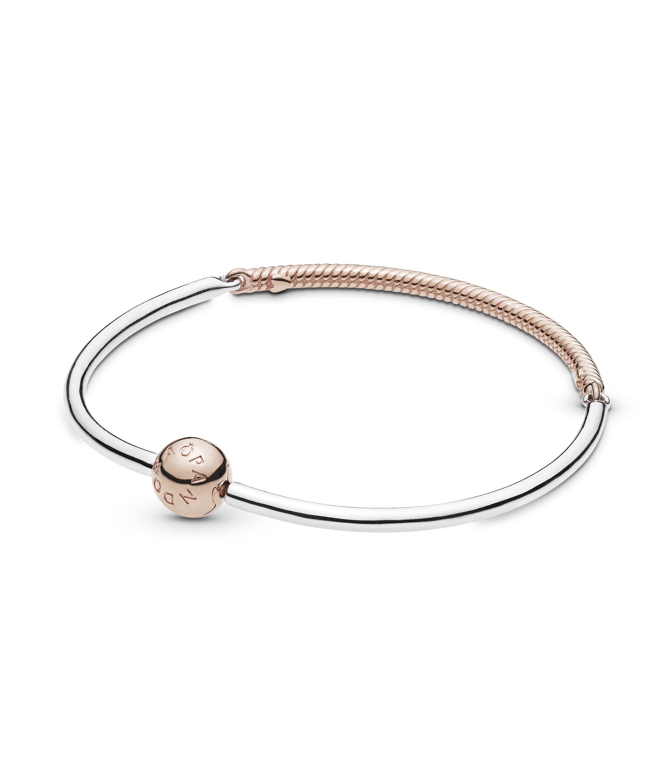 Pandora Brazalete en plata de ley 925 y oro rosa de 14 Kts Rose and ...