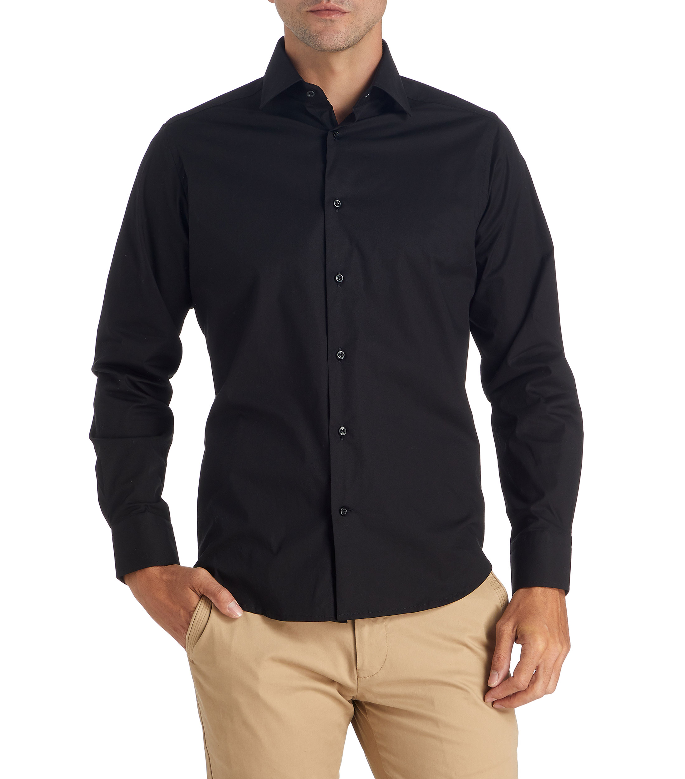 Pol Cotton: Camisa de vestir negra Hombre | El Palacio de Hierro