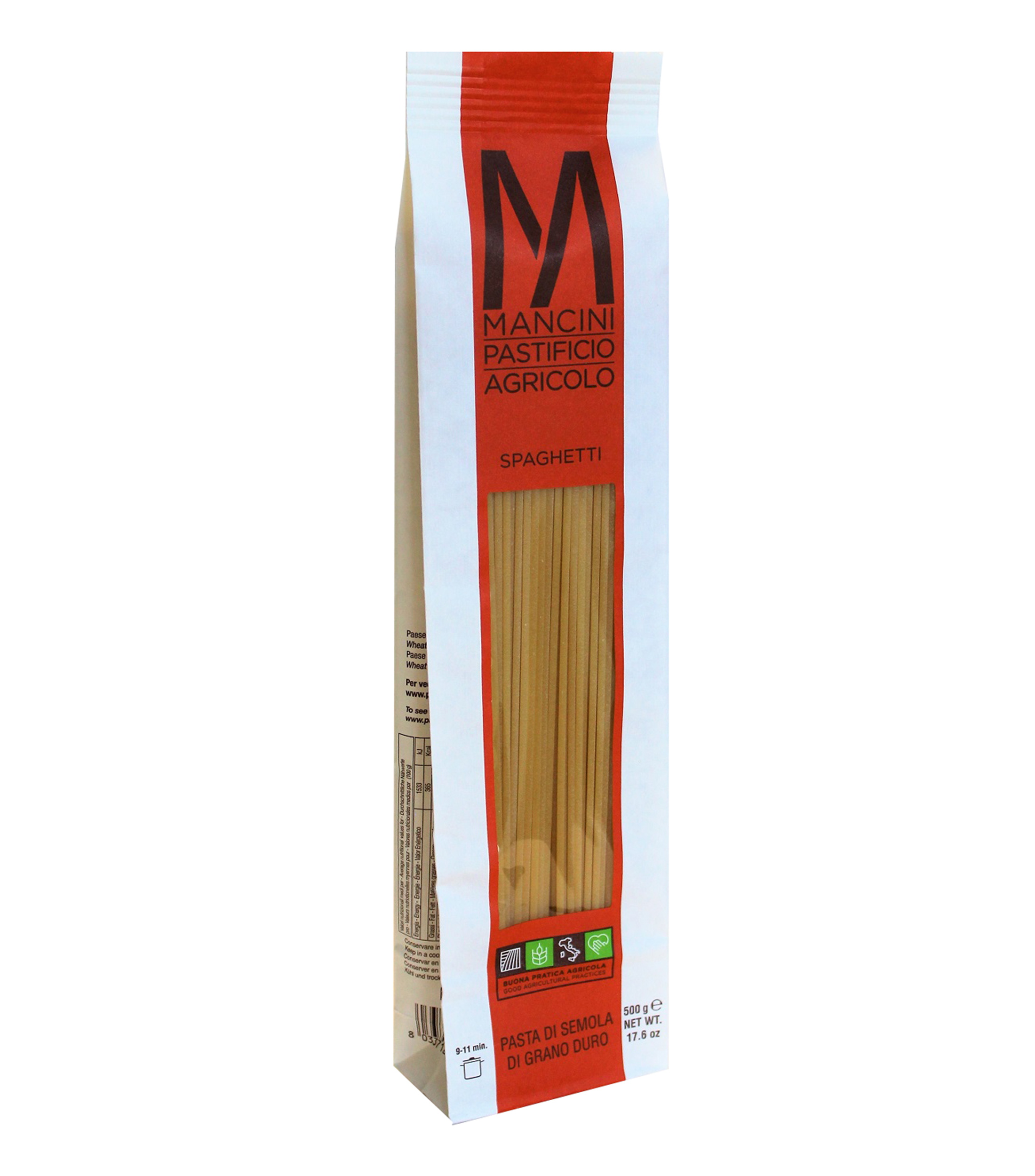 Mancini Pastificio Agricolo Pasta Spaghetti, 500 g - El Palacio de Hierro