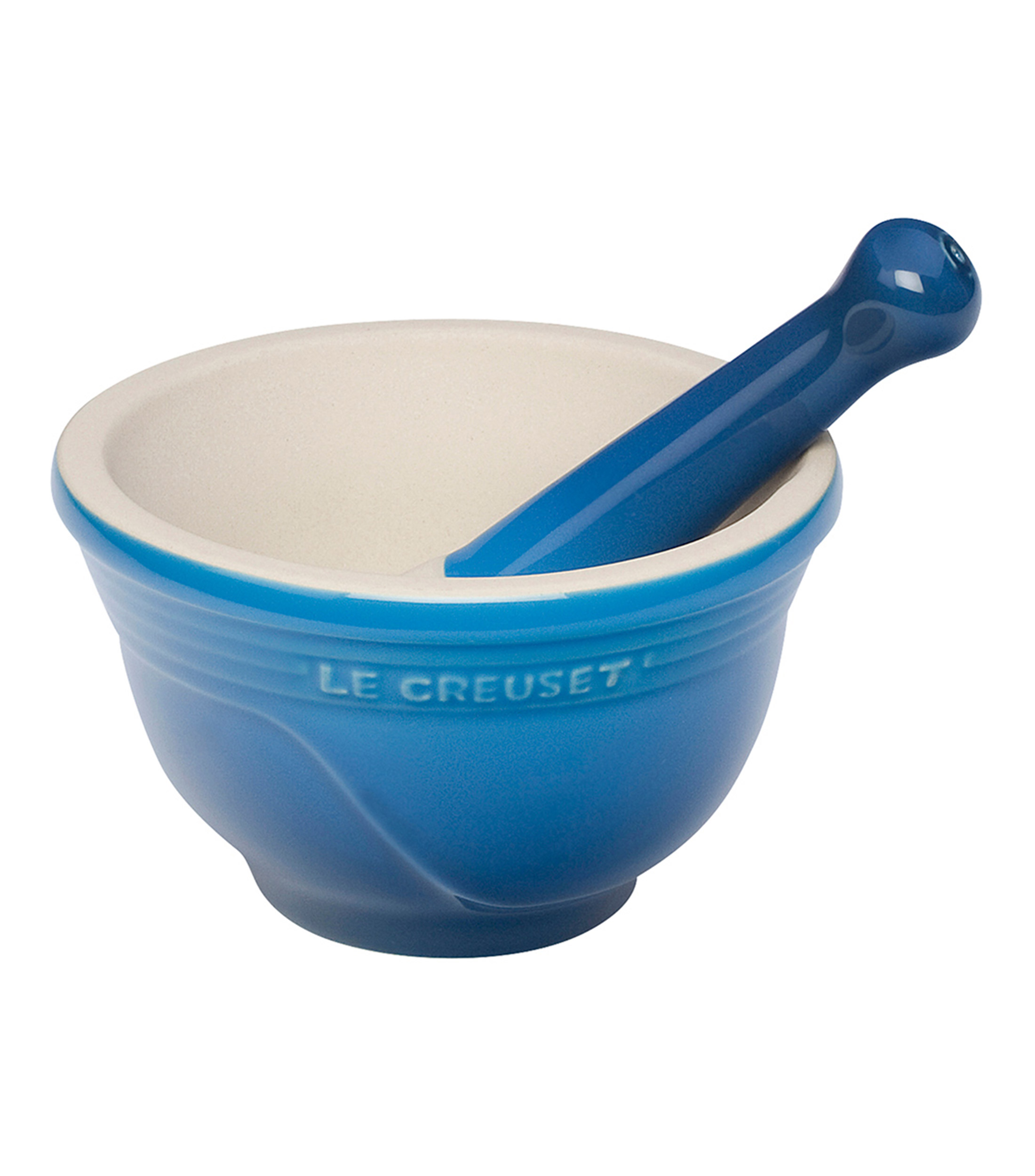 Le Creuset Mortero con Mazo chico azul marsella - El Palacio de Hierro